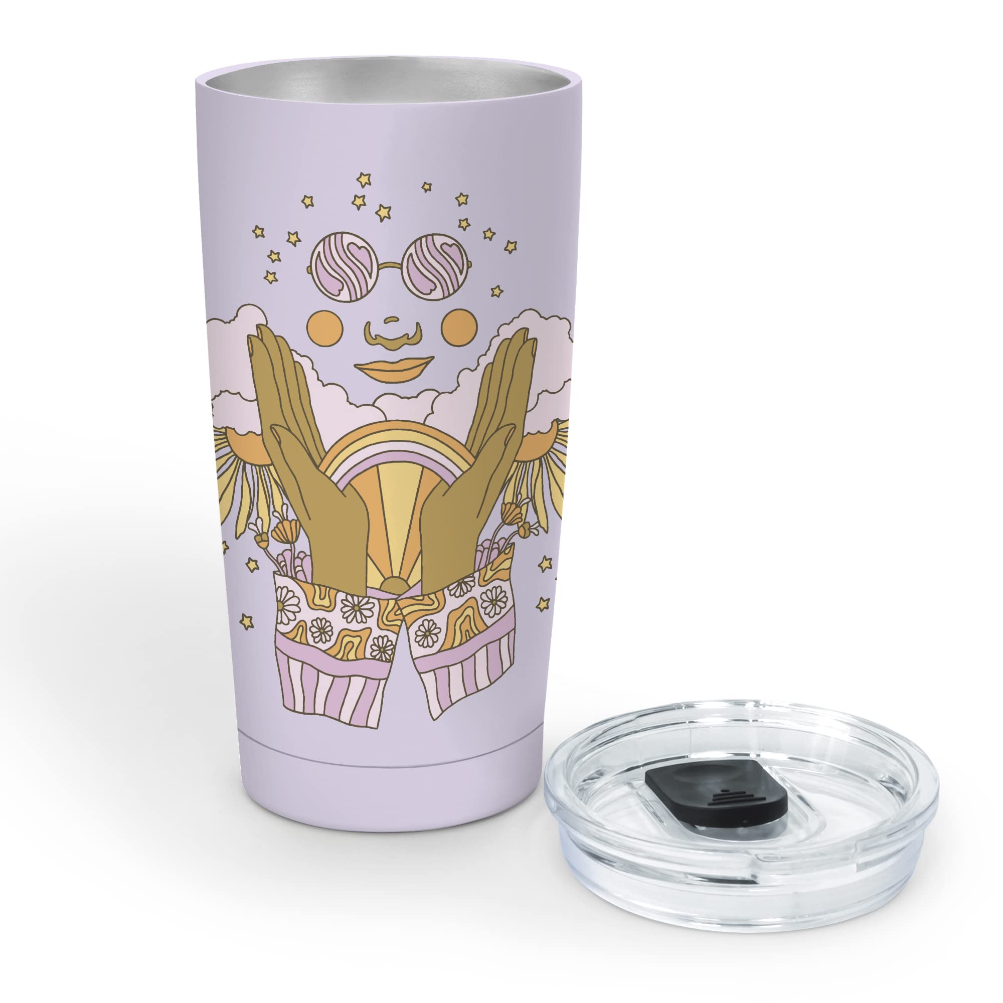 Studio Oh! Insulated Stainless-Steel Tumbler - Double-Walled 17-Ounce Travel Cup - Vacuum Seal Keeps Liquids Hot or Cold for Hours - Fits Standard Size Cup Holders - Dreamweaver