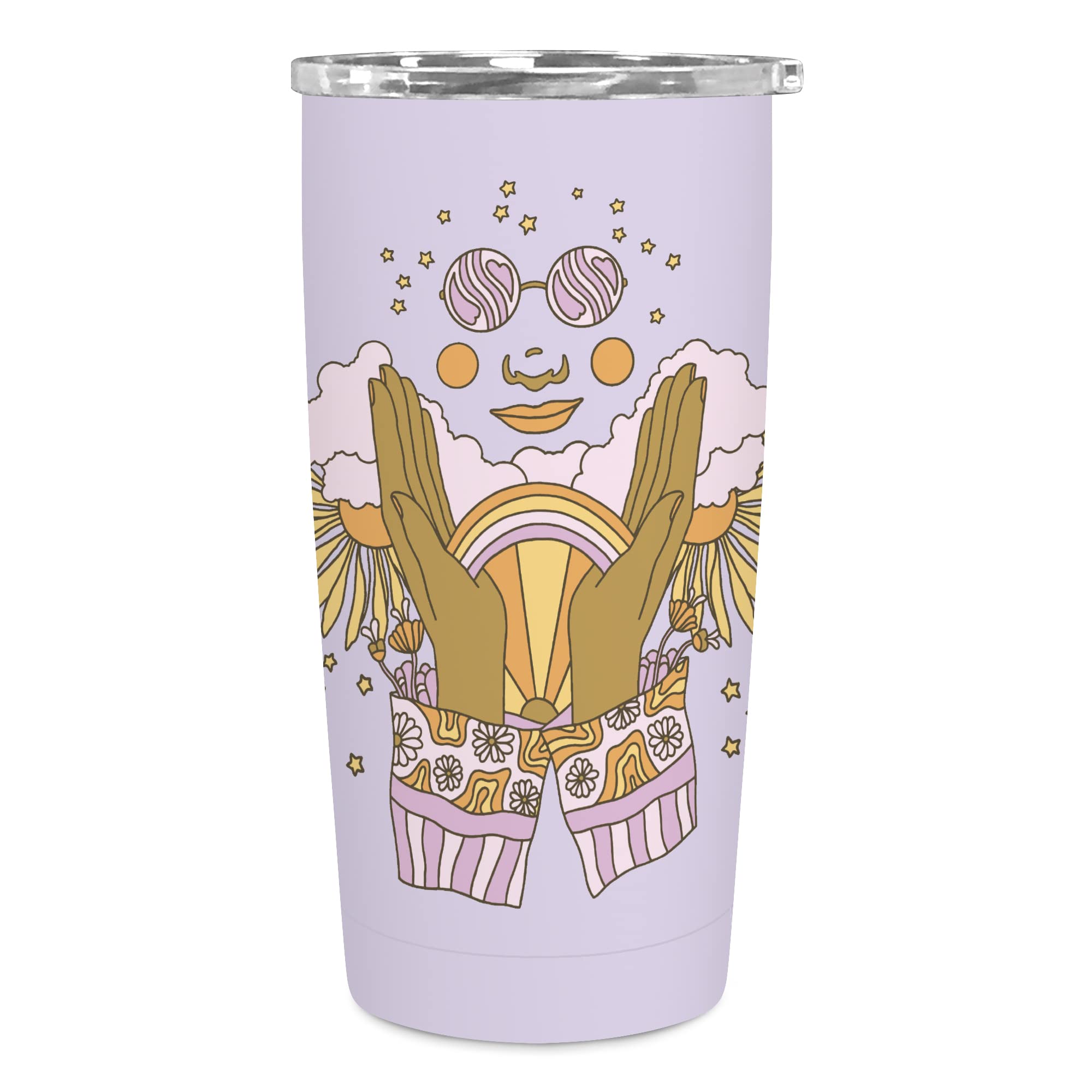Studio Oh! Insulated Stainless-Steel Tumbler - Double-Walled 17-Ounce Travel Cup - Vacuum Seal Keeps Liquids Hot or Cold for Hours - Fits Standard Size Cup Holders - Dreamweaver
