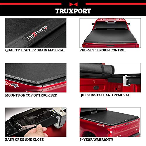 TruXedo TruXport Soft Roll Up Truck Bed Tonneau Cover | 247101 | Fits 1993 - 2008 Ford Ranger Flareside/Splash 6' Bed (72") , Black