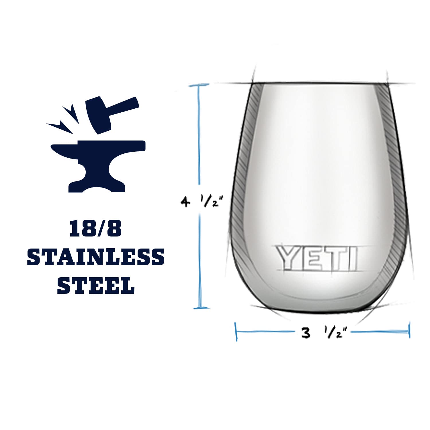 YETI Stainless Steel Rambler Wine Drinking_Cup, Vacuum Insulated, with MagSlider Lid, 10 Ounces, Alpine Yellow