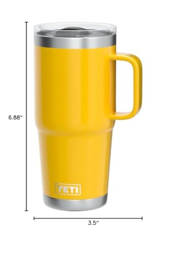 YETI Stainless Steel Rambler Travel Drinking_Cup, Vacuum Insulated with Stronghold Lid, 20 Ounces, Alpine Yellow