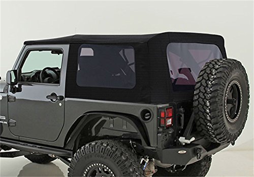 Smittybilt Replacement Soft Top with Tinted Windows and No Upper Doors (Black Diamond) - 9070235
