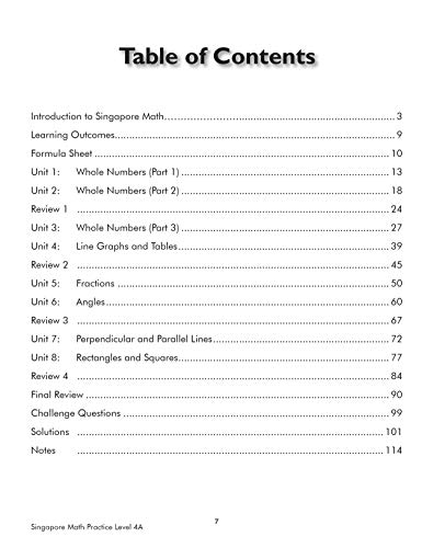 Singapore Math Level 4A 5th Grade Math Workbooks, Singapore Math Grade 5, Whole Numbers, Angles, and Fractions Workbook, 5th Grade Math Classroom or Homeschool Curriculum