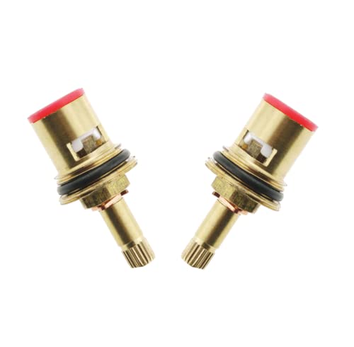 SJZBIN 2pcs Faucet Spool Faucet Valve 20 Teeth 1/2 inch Faucet Ceramic Cartridge Replace Part for Water Valve Stem