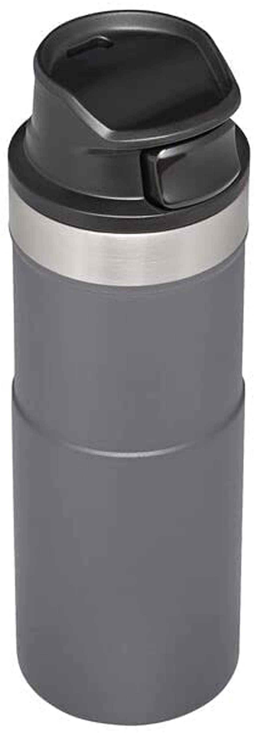 Stanley Classic Trigger Action Travel Mug –Leak Proof + Packable Hot & Cold Thermos – Double Wall Vacuum Insulated Tumbler for Coffee, Tea & Drinks ,Charcoal, 16 OZ / 0.47 L