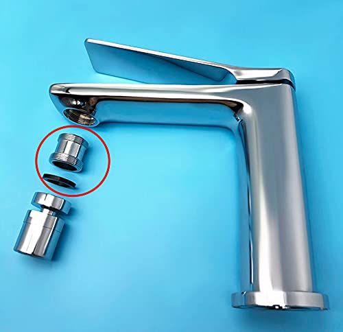 2pcs Brass Faucet Adapter, 22mm Male to 21mm Male NPT Thread, Tap Aerator Connector for Sink Faucet Aerator Water Purifier Adapter Aerator
