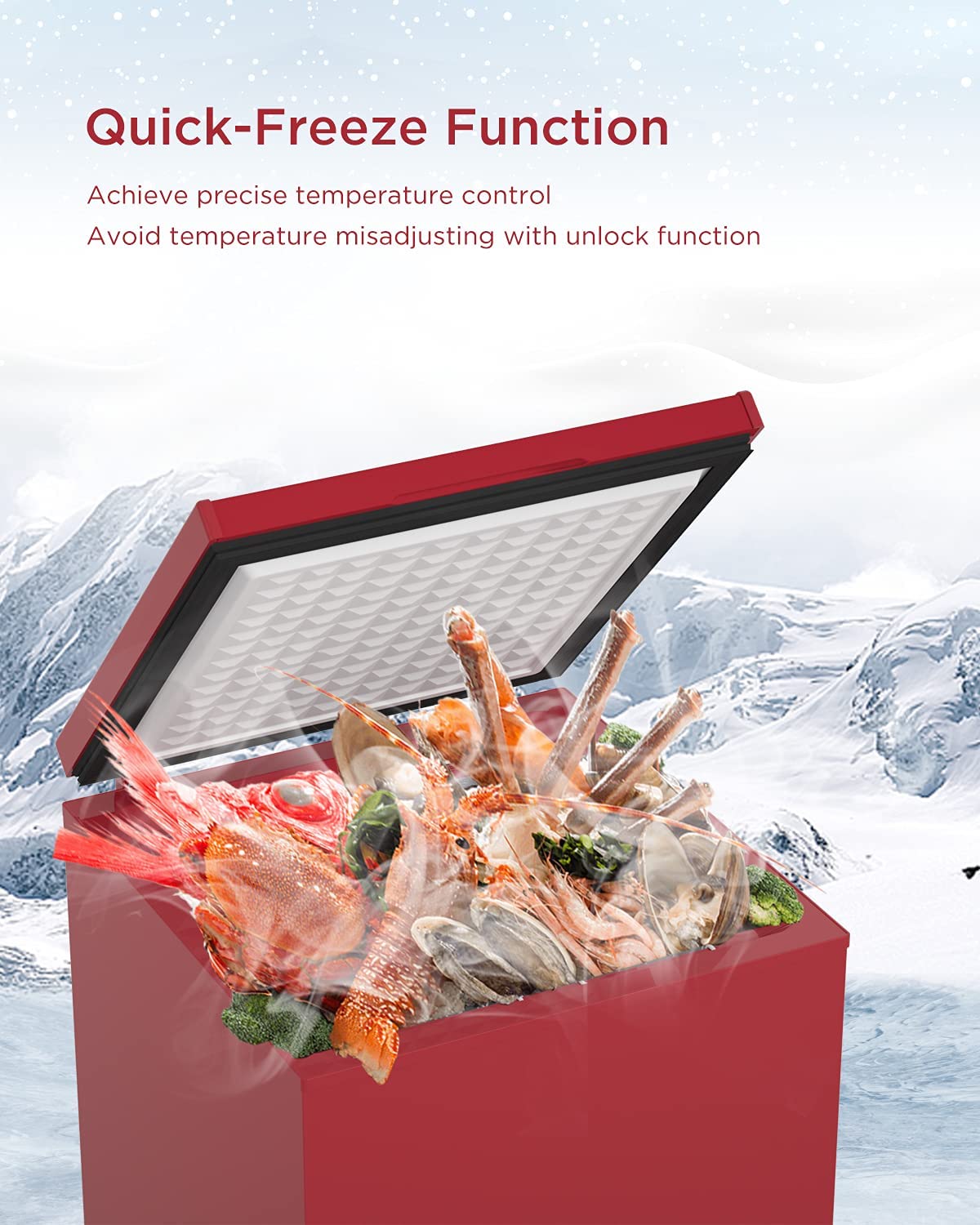Northair Low temperature Chest Freezer - 3.5 Cu Ft with 2 Removable Baskets - Reach In Freezer Chest - 14℉ to -40℉