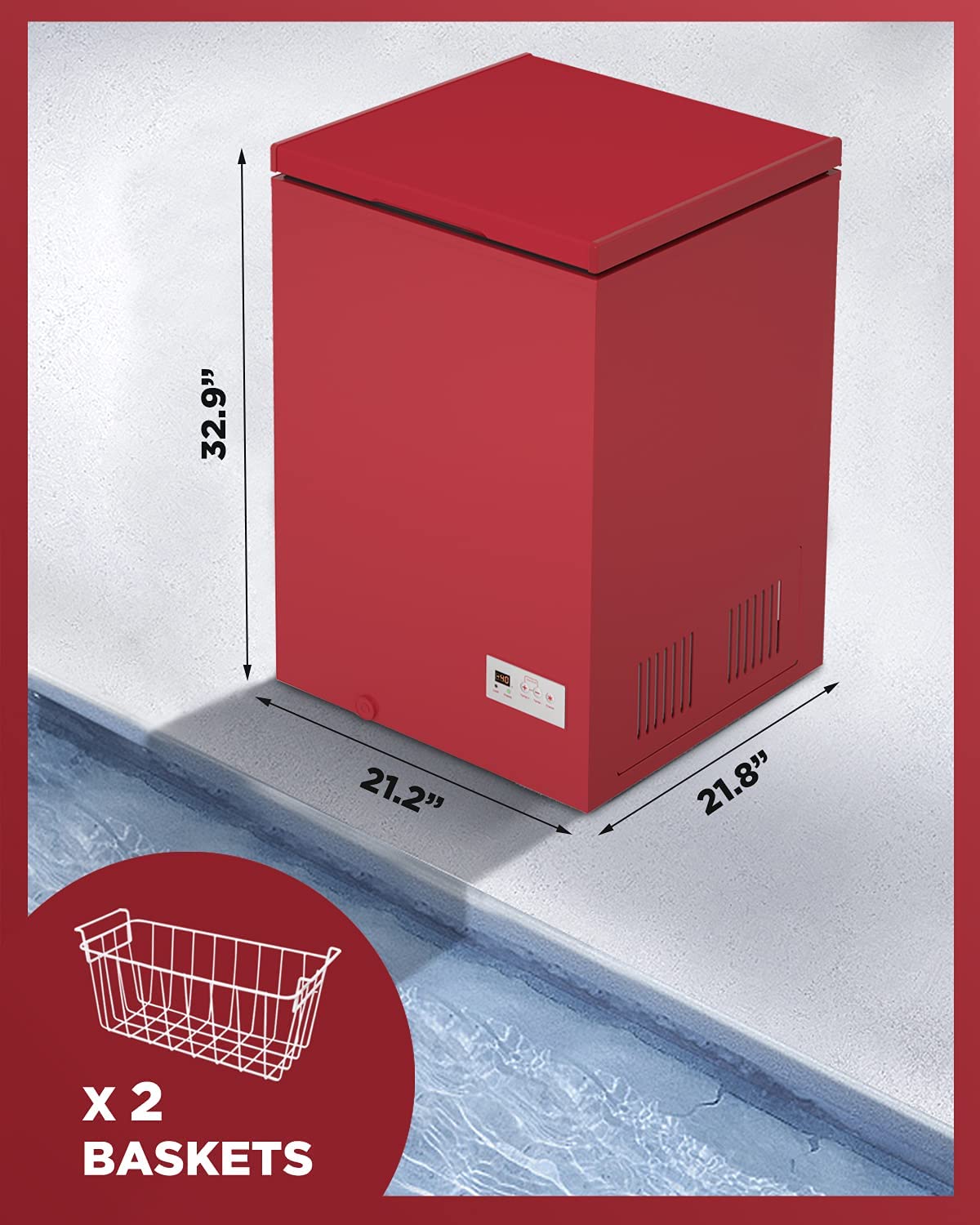 Northair Low temperature Chest Freezer - 3.5 Cu Ft with 2 Removable Baskets - Reach In Freezer Chest - 14℉ to -40℉