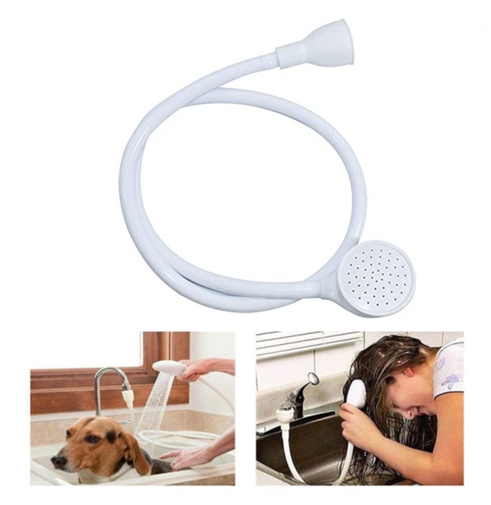 44.5in long Portable Sink Hose Faucet Sprayer,Shampoo Sprayer Handheld Hose Faucet Shower Head Spray Hose for Bathing Baby,Pets Shower, Washing Hair,Rinsing Vegetables