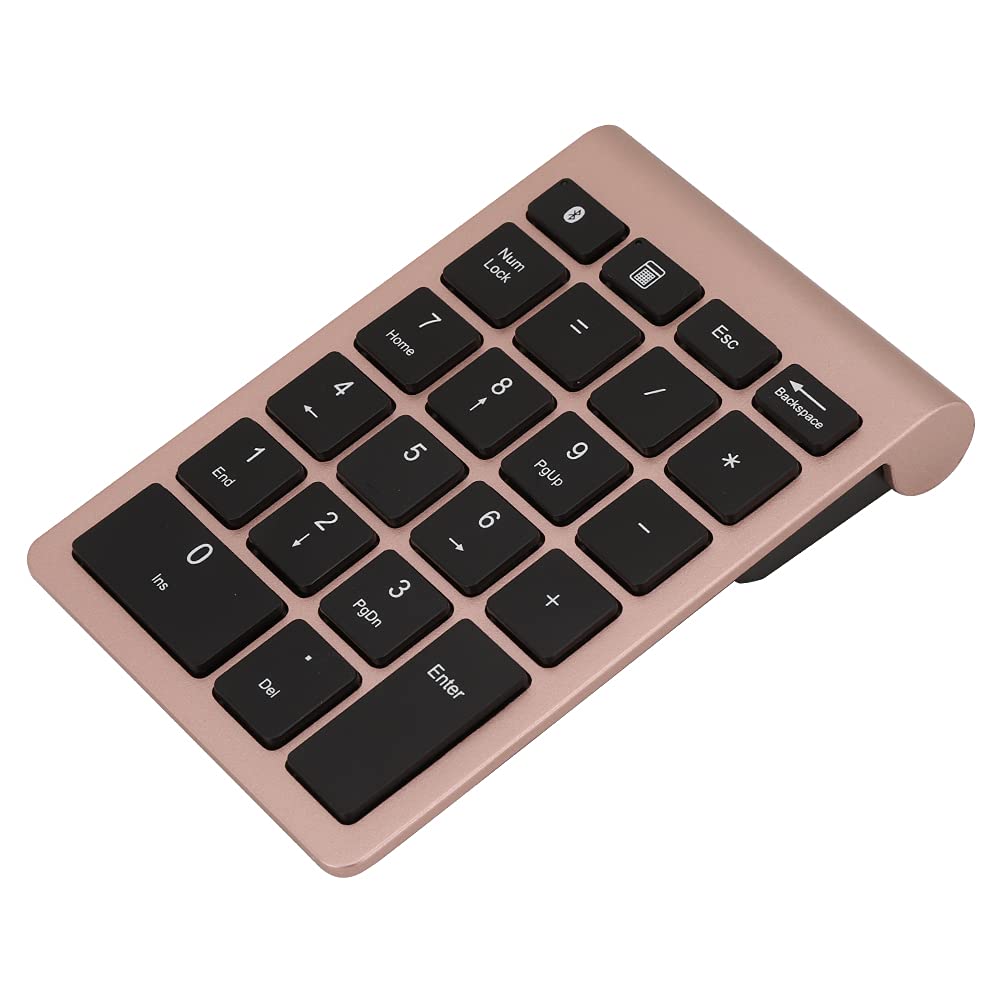 Sanpyl 22 Keys Numeric Keypad, Bluetooth Mini Keyboard, Portable Mini Financial Accounting Number Pad, for Laptop Desktop, PC(Rose Gold)