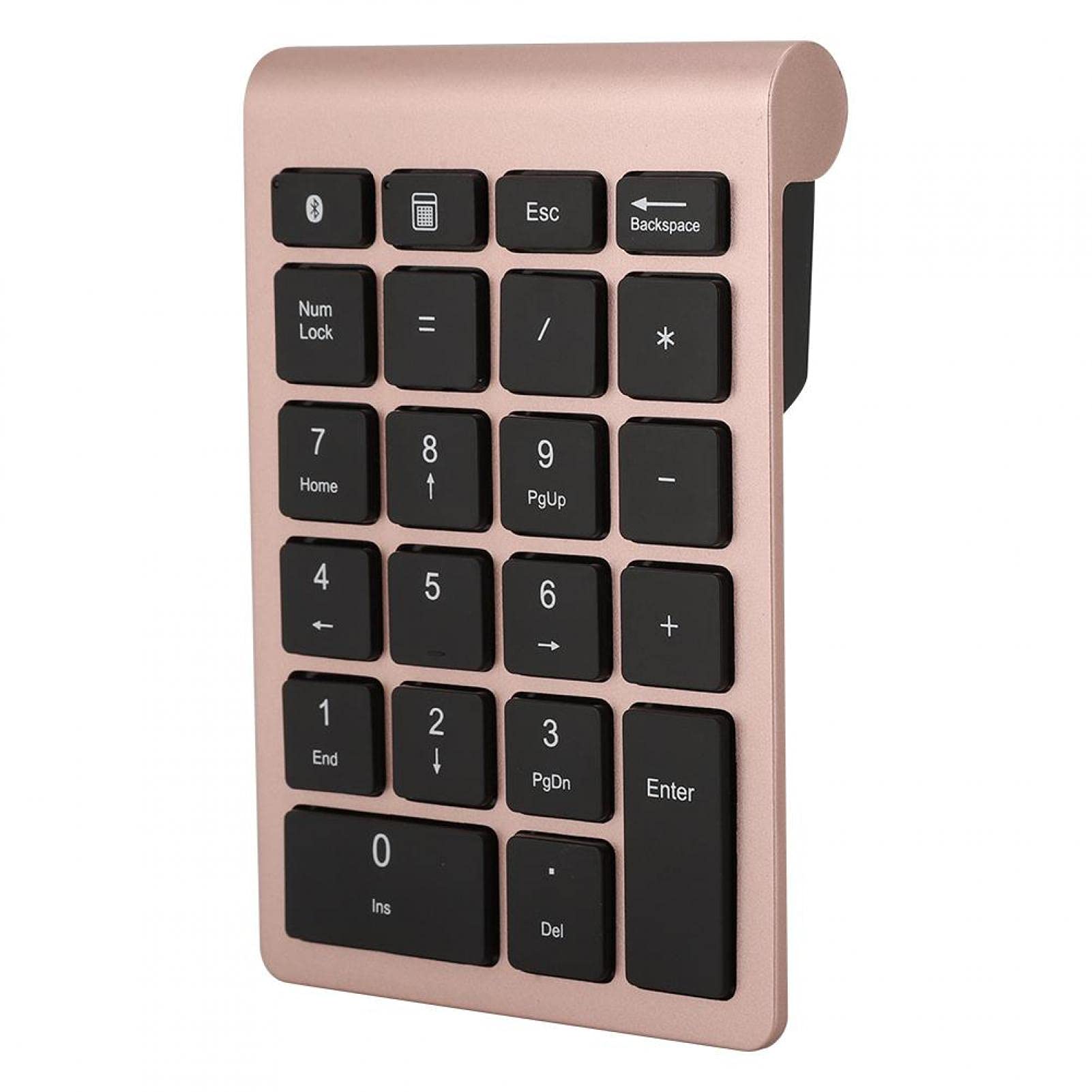 Sanpyl 22 Keys Numeric Keypad, Bluetooth Mini Keyboard, Portable Mini Financial Accounting Number Pad, for Laptop Desktop, PC(Rose Gold)