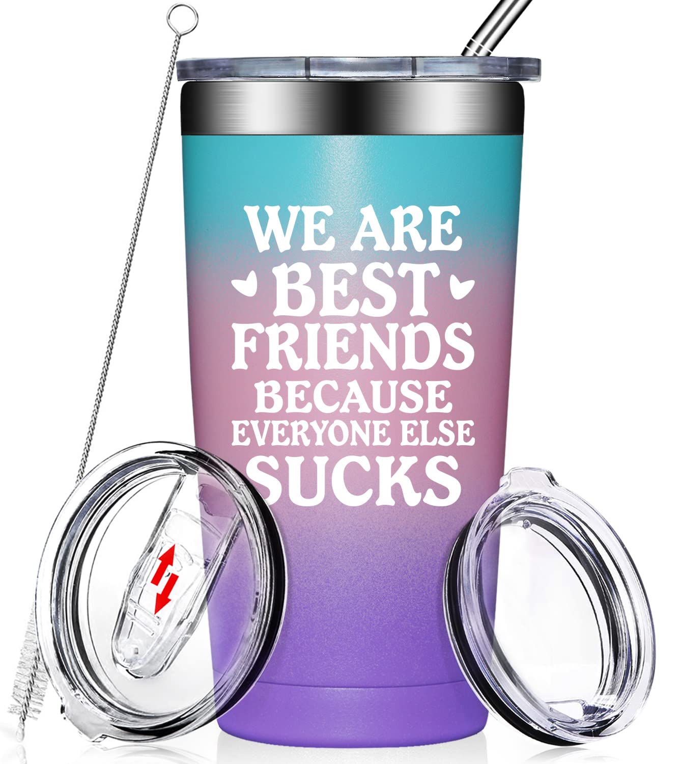 Fufendio Gifts for Women Friends - Best Friend Birthday Gifts for Women - Friendship Gifts, Valentines Day Gifts for Friend Female - Insulated Coffee Mug Tumbler Cup