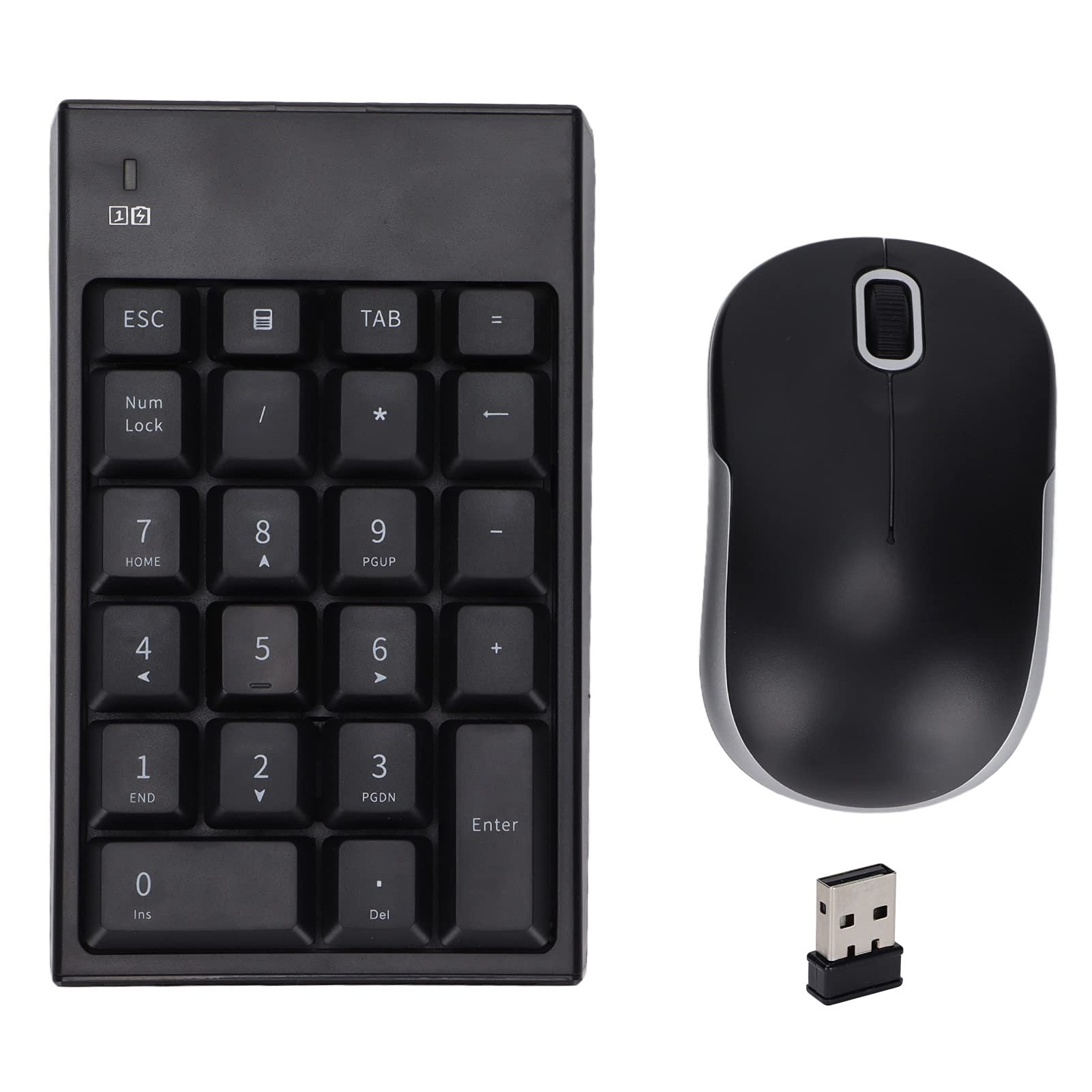 Number Pad 2.4GHz Wireless Number Keypad 1200DPI Sensitive Durable Number Pad Mouse Combo for Home Office Travel, USB Numeric Keypad