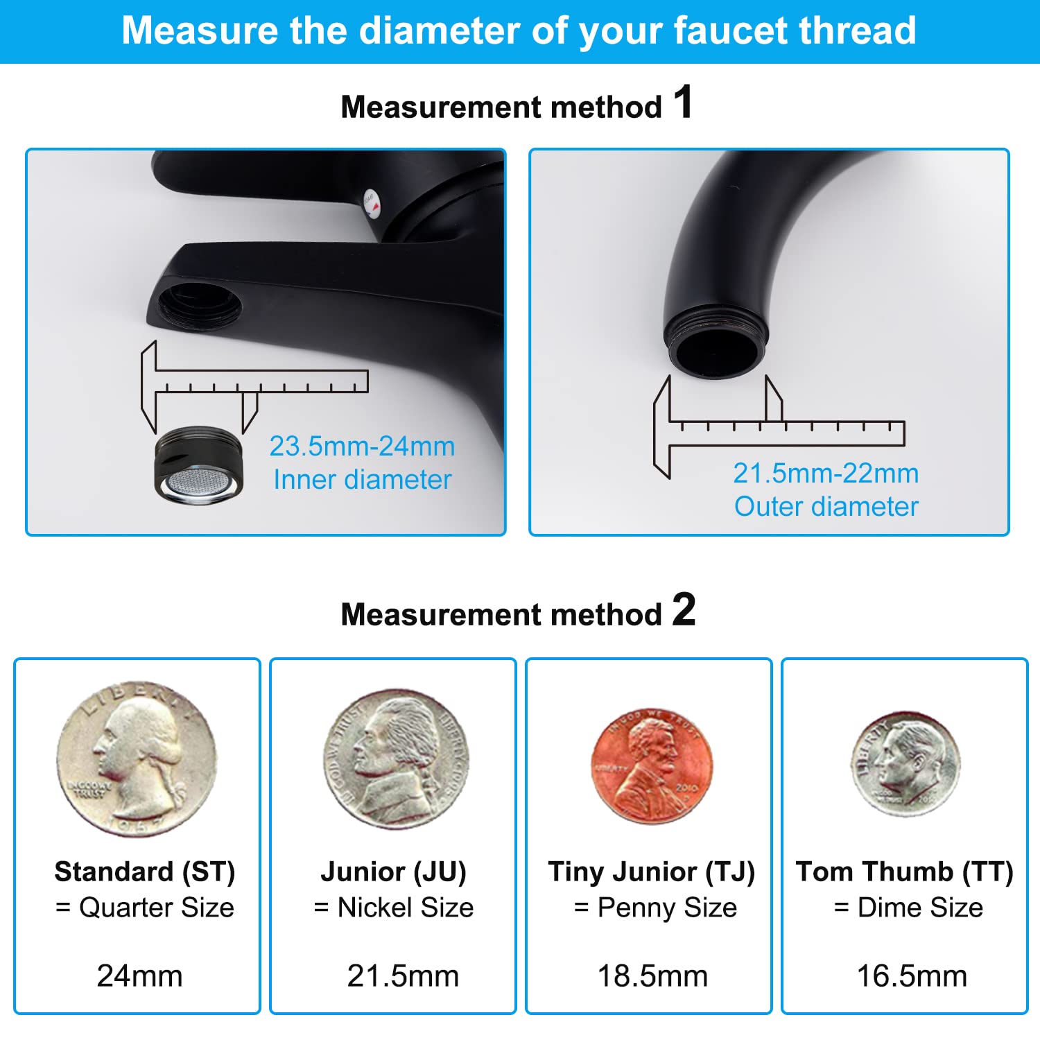 Hibbent NSF/ANSI/CAN 61 Certified Faucet Aerator, 360 Degree Swivel Kitchen Sink Aerator, CUPC Certification Dual-function Sprayer Faucet Replacement Part 55/64 Inch Female Thread - Matte Black