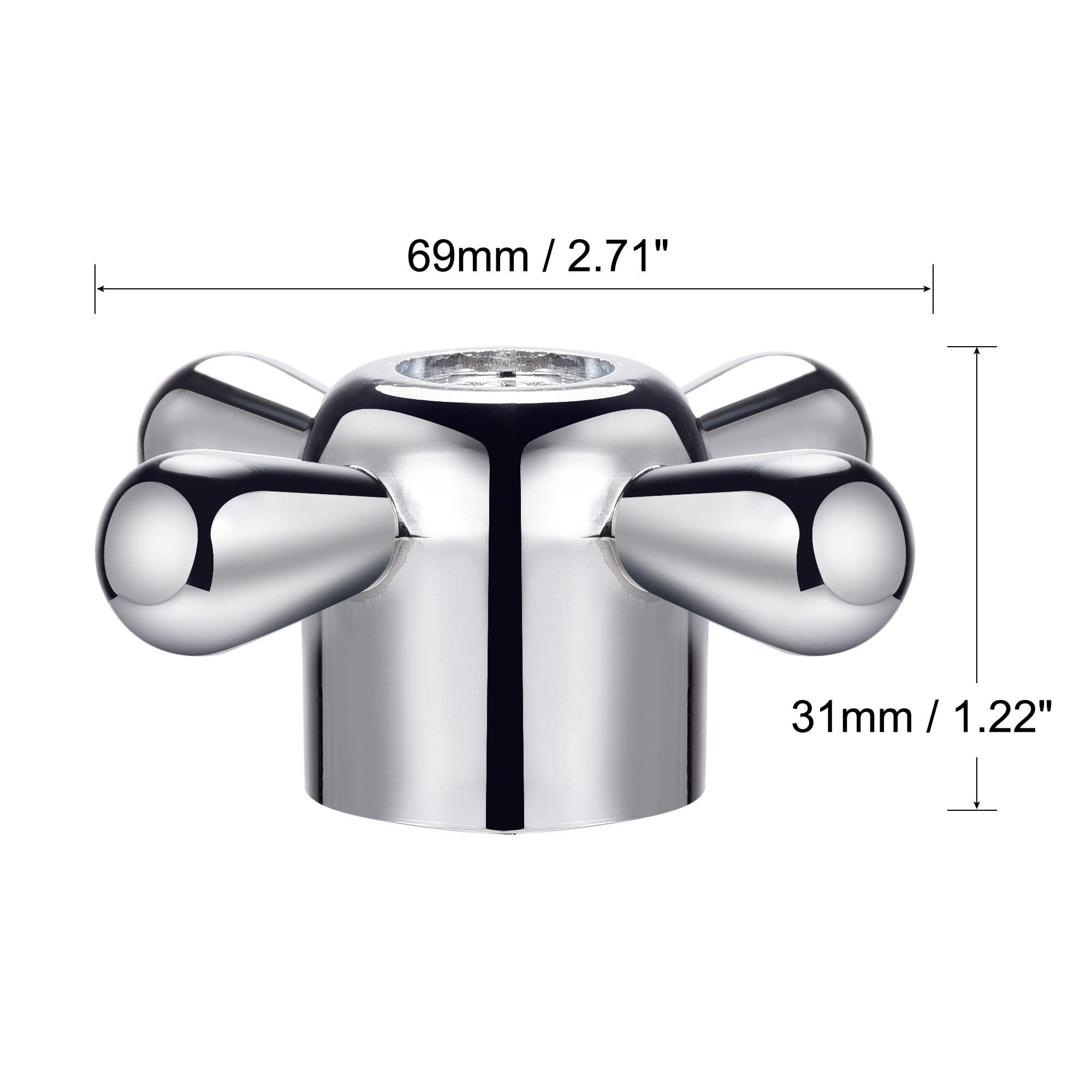 uxcell Faucet Knob Handle, Alloy Handle Replacement for 8.2mm Diameter with 20 Teeth Valve Core, 69 x 31 x 27mm 2pcs