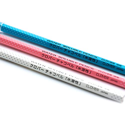 Clover Water Soluble Pencil-White, Pink & Blue
