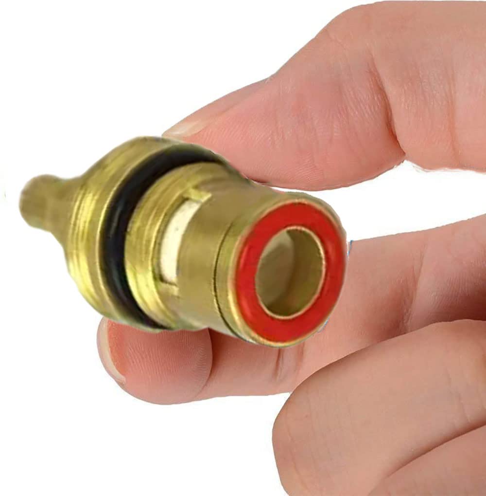 Faucet Valves, Brass Ceramic Stem Disc Cartridge Replacement Quarter Turn 1/2" for Bathroom Kitchen Tap (1 Pair Hot & Cold)