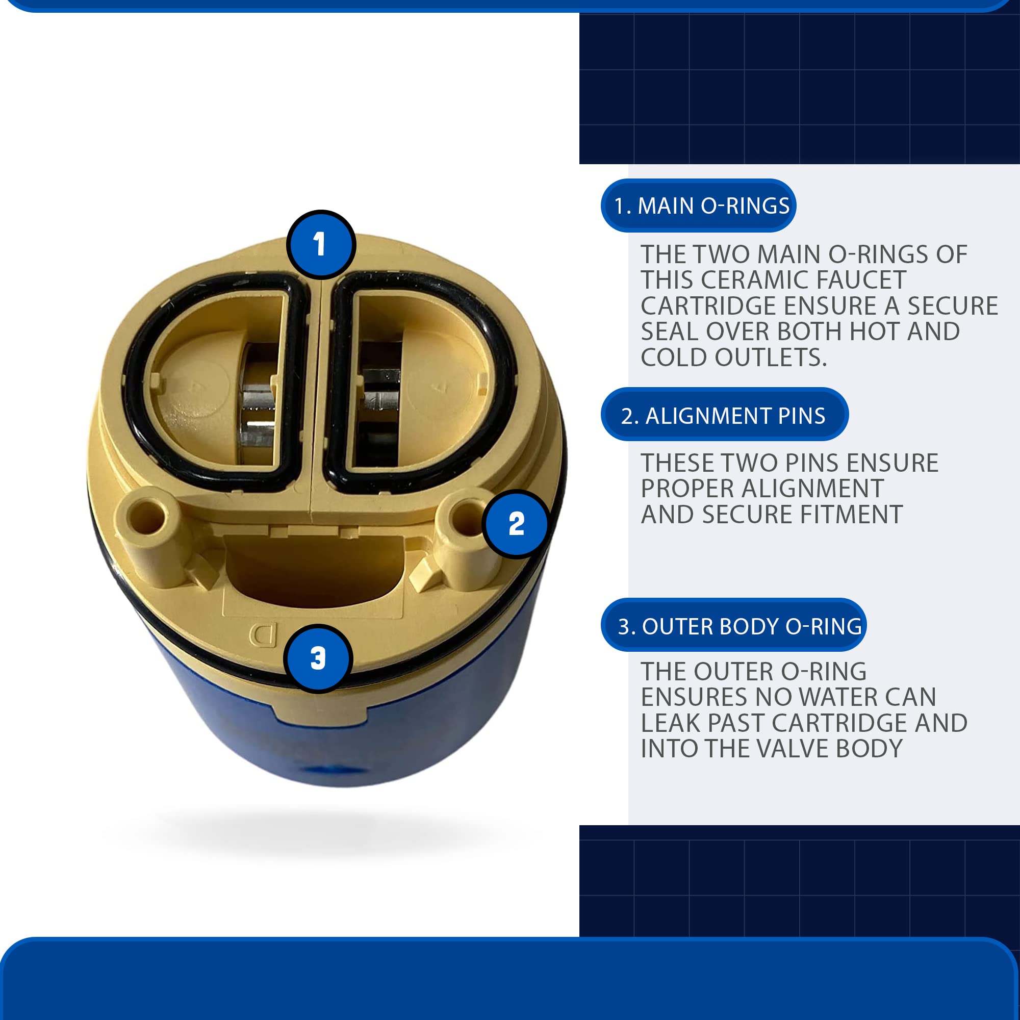 Belanger FC9AC010 Ceramic Plastic Faucet Cartridge - Replacement Cartridge with Single Lever Cartridge - Pressure Balance Cartridge Replacement Low Torque Structure Type - JH04BD Hain-Yo, 40mm