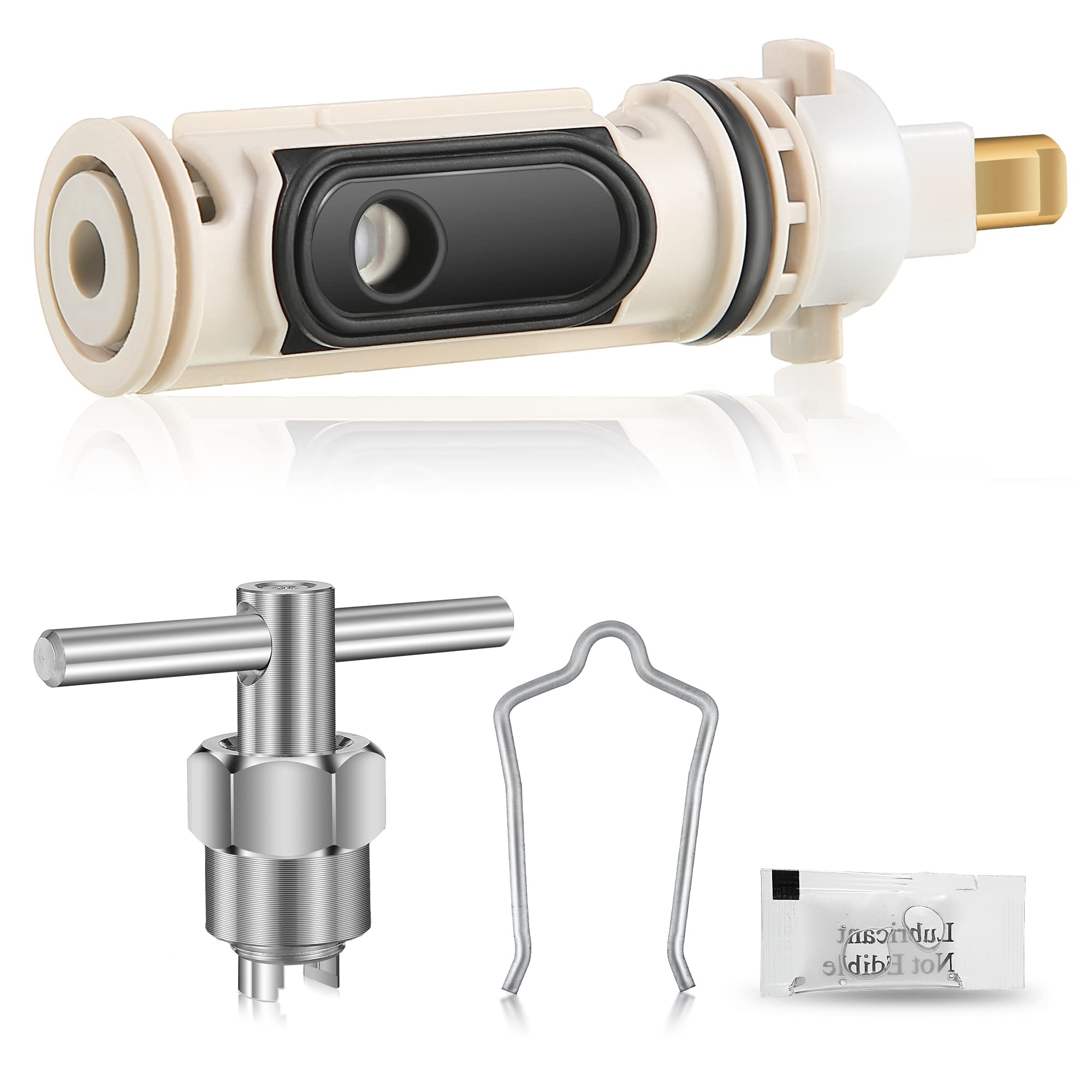 Enhon 1222 Replacement Cartridge Compatible with Moen with Puller, Tub Shower Cartridge Replacement Kit for One Handle Posi-temp Faucet (1 Set)
