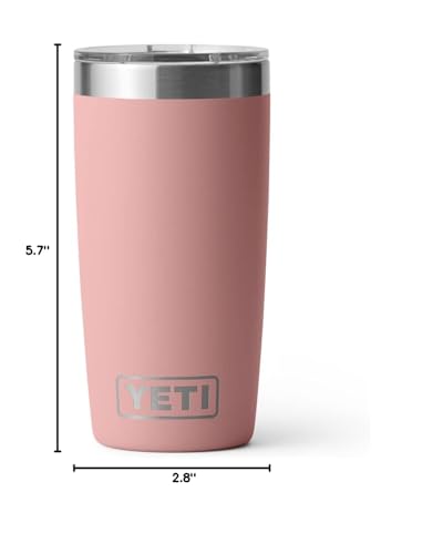 YETI Rambler 10 oz Tumbler, Stainless Steel, Vacuum Insulated with MagSlider Lid, Sandstone Pink
