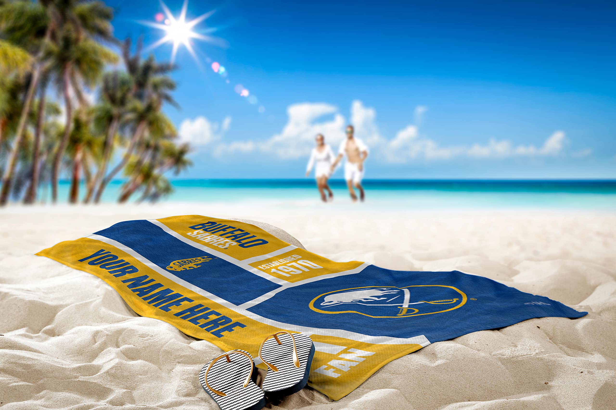 Northwest NHL Buffalo Sabres Personalized Beach Towel, 30" x 60", Colorblock