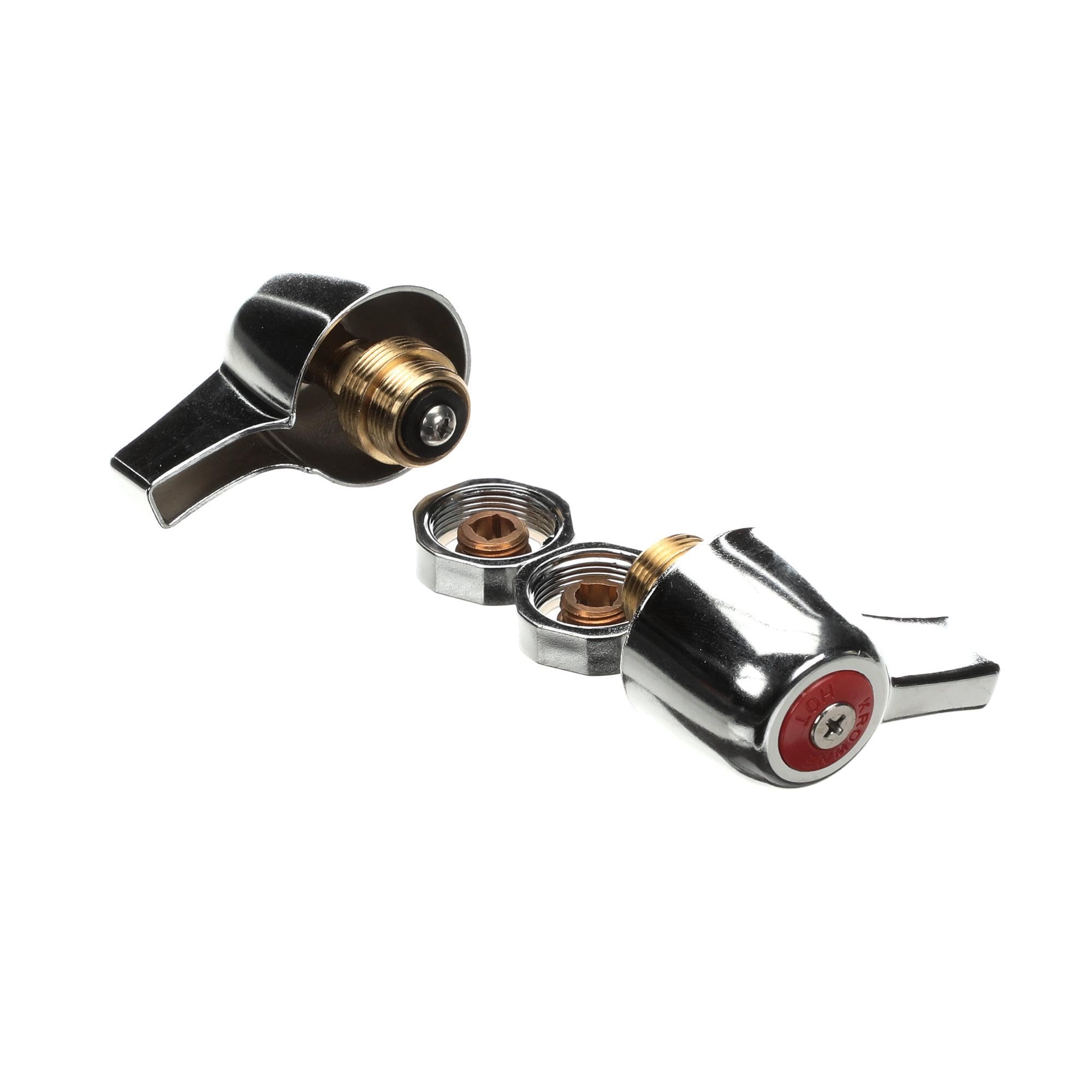 Krowne Silver Series 21-325L Compression Replacement Accessory Kit with Knob-Style Handles | Compatible with 10-4, 11-4, 13-8 Deck Mount Faucets and 100-L Models | (2) Valves, (2) Seats, (2) O-Rings