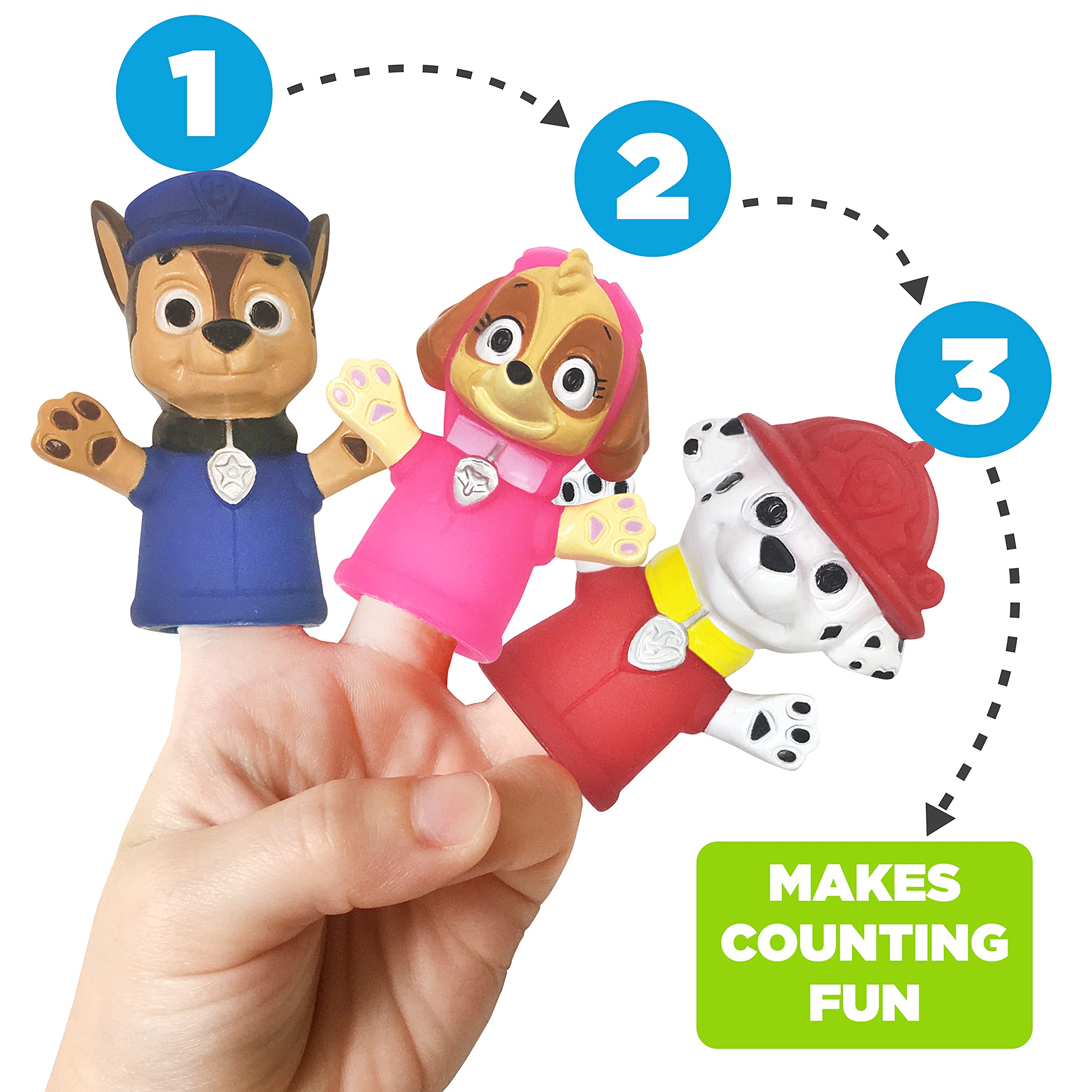 Ginsey Nickelodeon PAW Patrol 10 Piece Finger Puppet - Party Favors, Educational, Bath, Floating Pool, Beach Toys, Story Time, Playtime