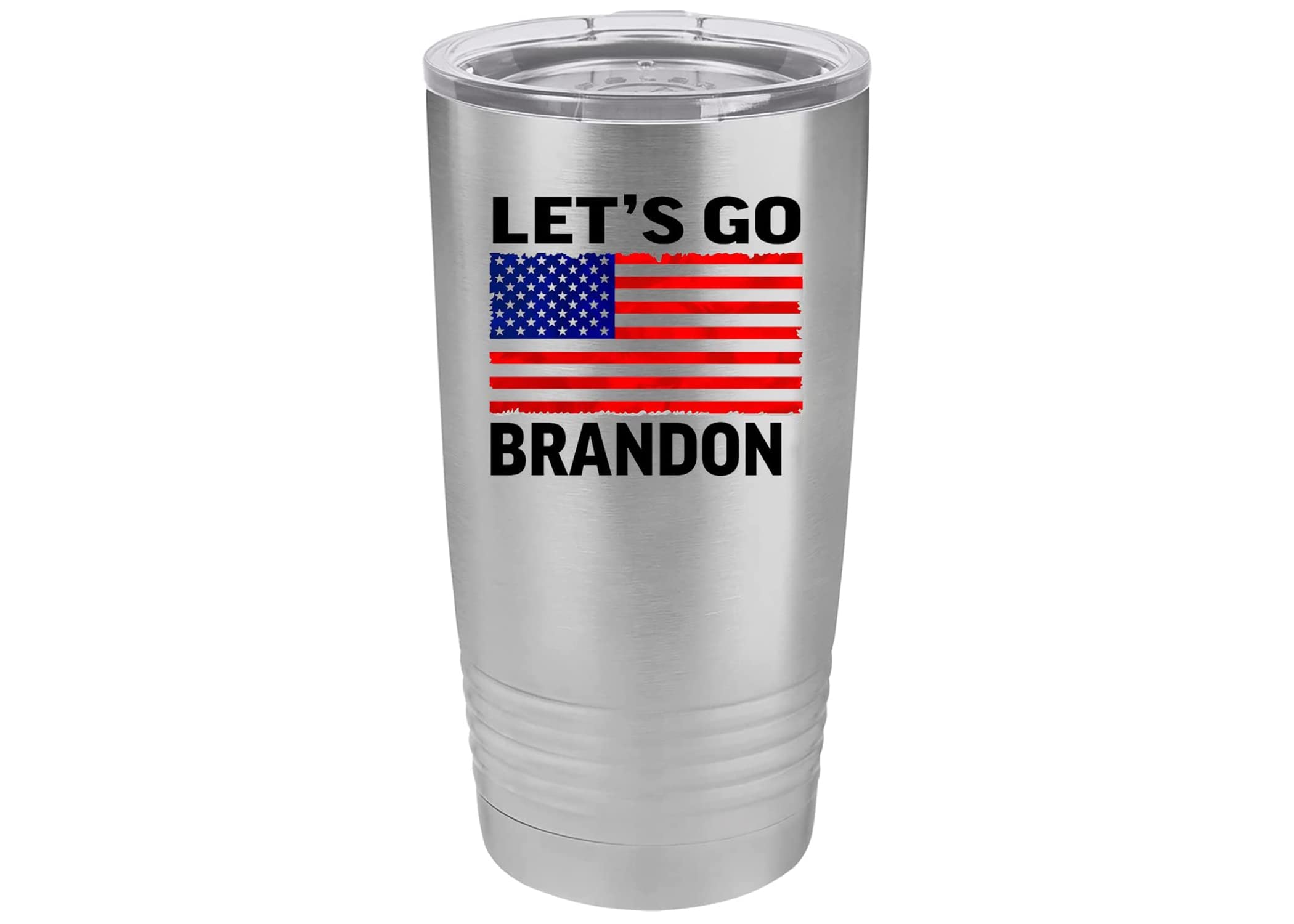 Rogue River Tactical Funny Let's Go Brandon 20 Ounce Large Stainless Steel Travel Tumbler Mug Cup