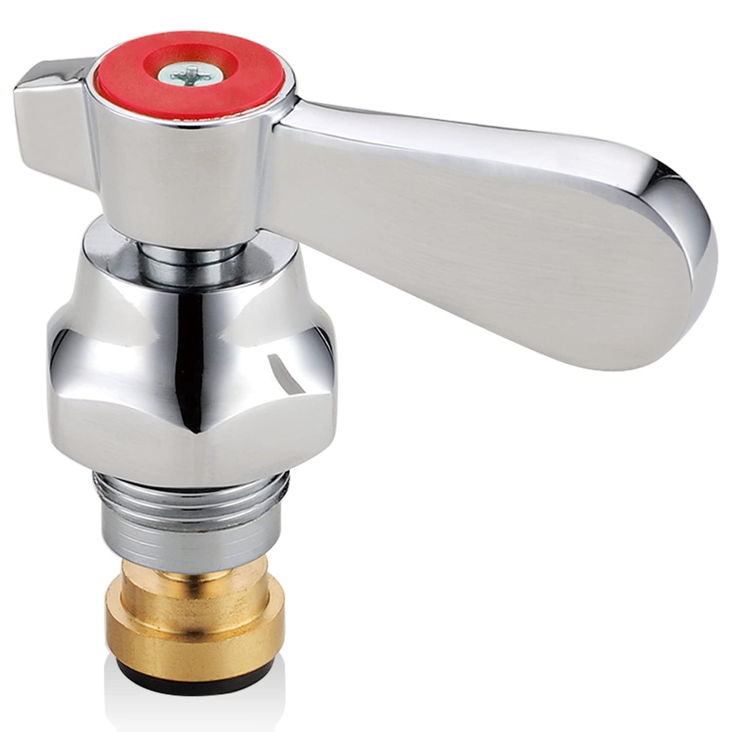 Favorpo Brass Spindle Assembly Valve Replacement Hot Side Handle Stem Assembly Replacement Fits for Commercial Sink Faucet