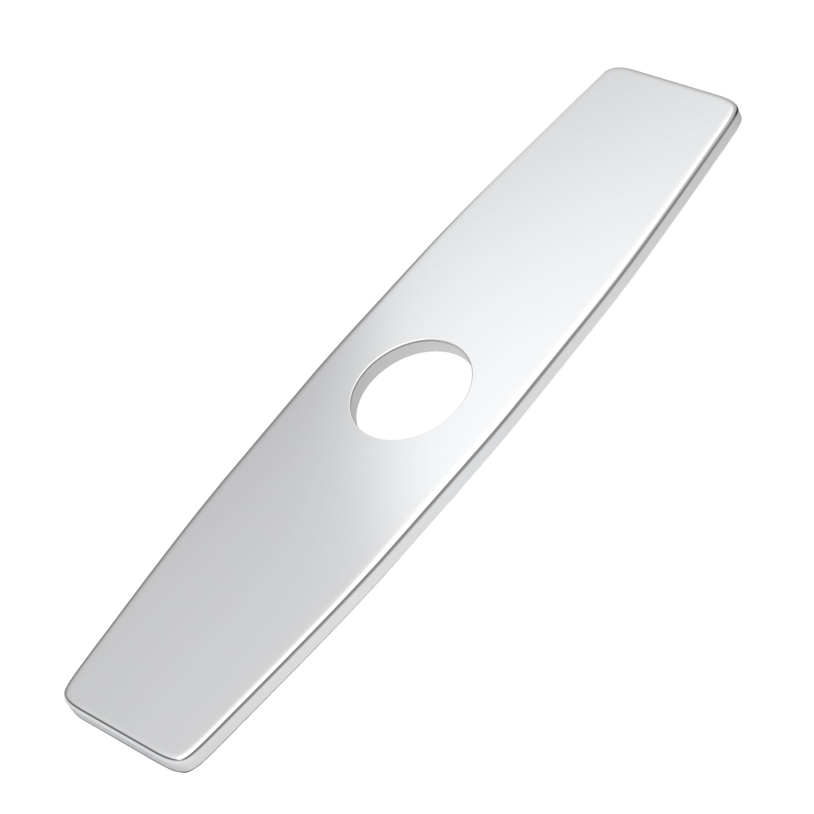 BWE 10 Inch Sink Hole Cover Deck Plate for Chrome Bathroom or Kitchen Sink Faucet 1 or 3 Hole Escutcheons Stainless Steel Vessel Vanity Sink Faucet Oversized Cover Plate Oval