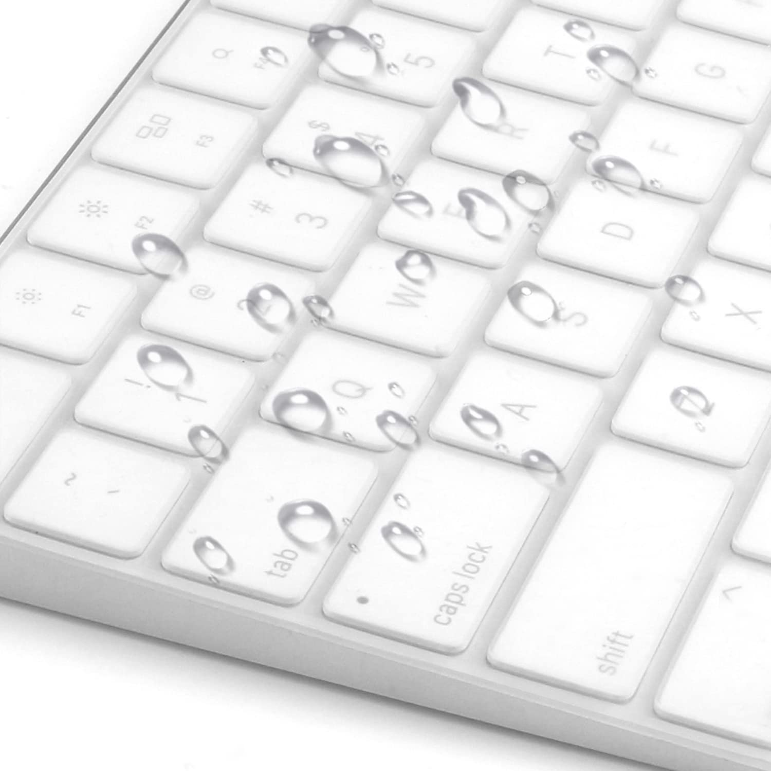 ProElife Ultra Thin Silicone Keyboard Cover Skin for 2022 Mac Studio & 2021 Apple iMac 24'' M1 Chip Magic Keyboard 2 with Numeric Keypad Touch ID A2520 Accessory U.S Enter Soft Protector, Transparent