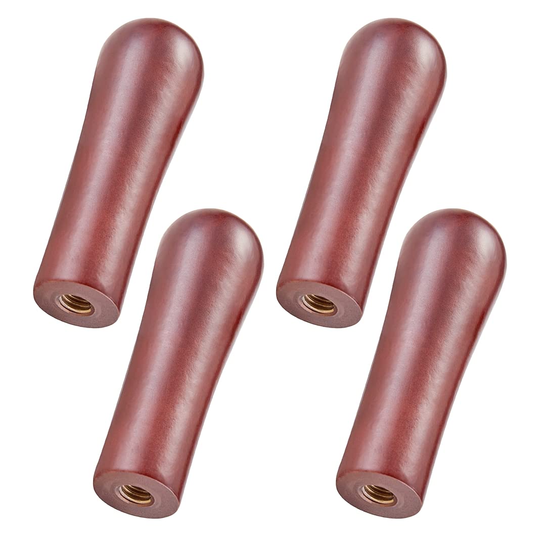 LitKiwi 4Pcs Beer Tap Handle,Premium Wooden Faucet Rustic Brown Classical Style Handle,3/8''-16 Thread for Most Standard American Draft Beer Faucet,Homebrew,Kegerators and Bars