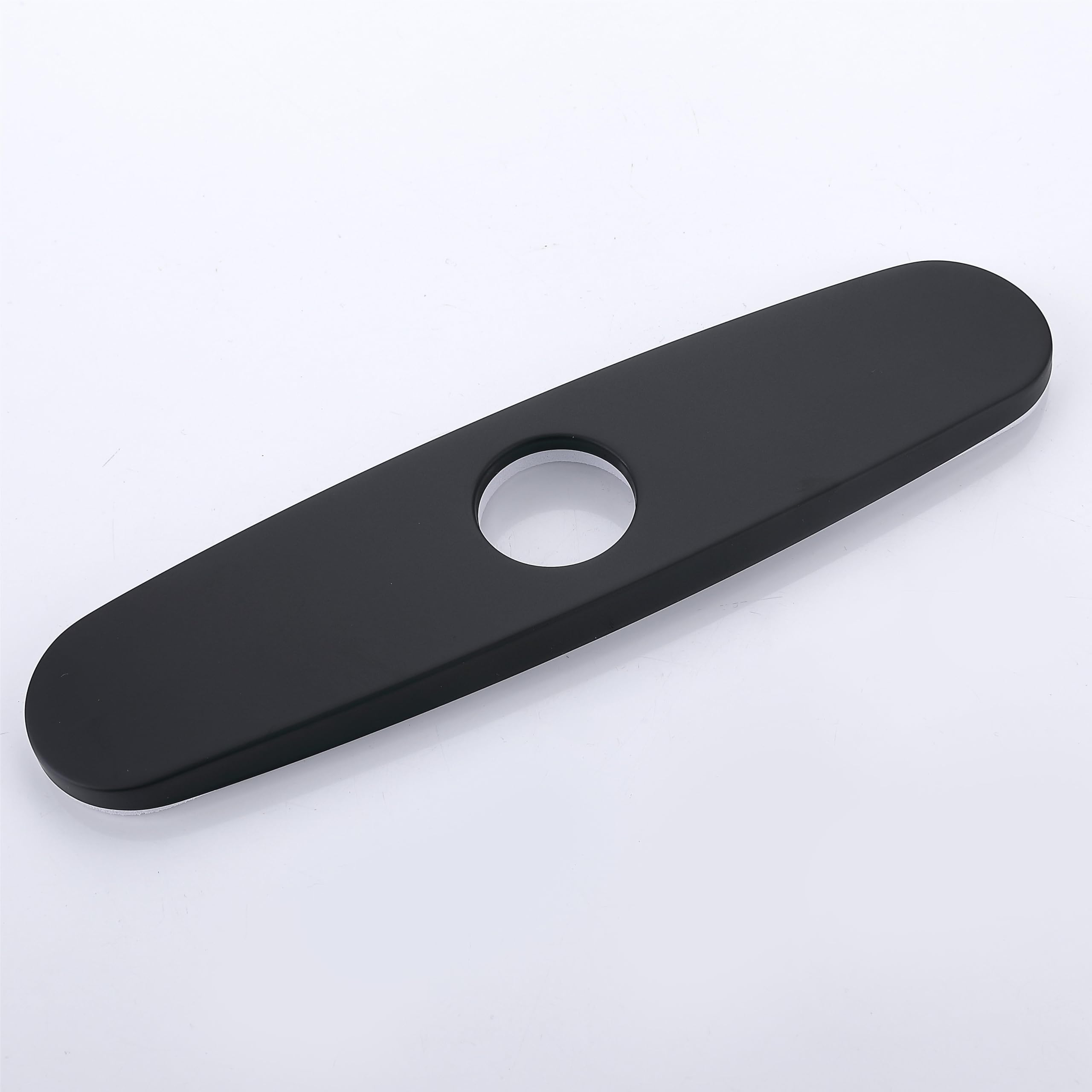HMEGAO 10” Kitchen Sink Hole Cover, Faucet Deck Plate Escutcheon for Bathroom or Kitchen, 10 inch Stainless Steel Faucets Cover for 1 or 3 Holes (Matte Black)