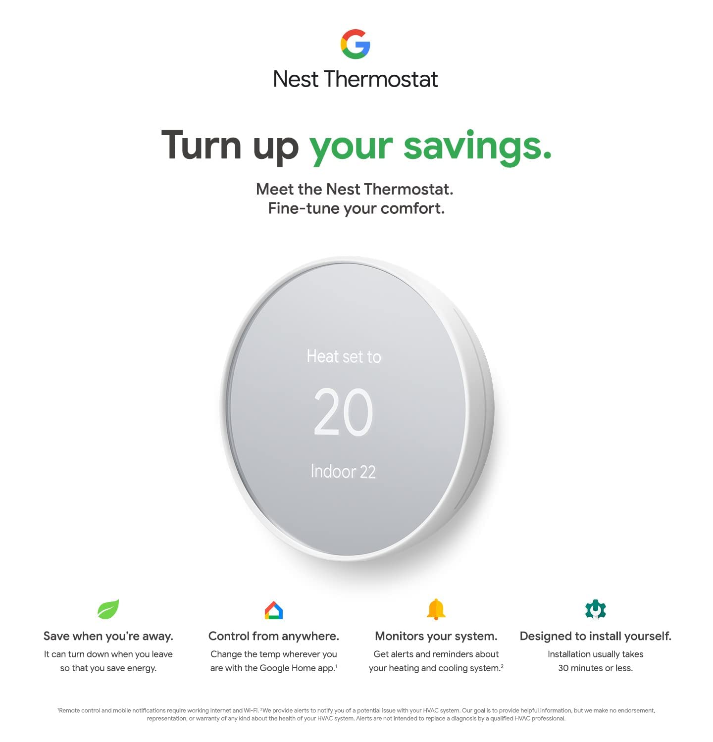 Google Nest Thermostat - Smart Thermostat for Home - Programmable Wifi Thermostat - Charcoal (Renewed)