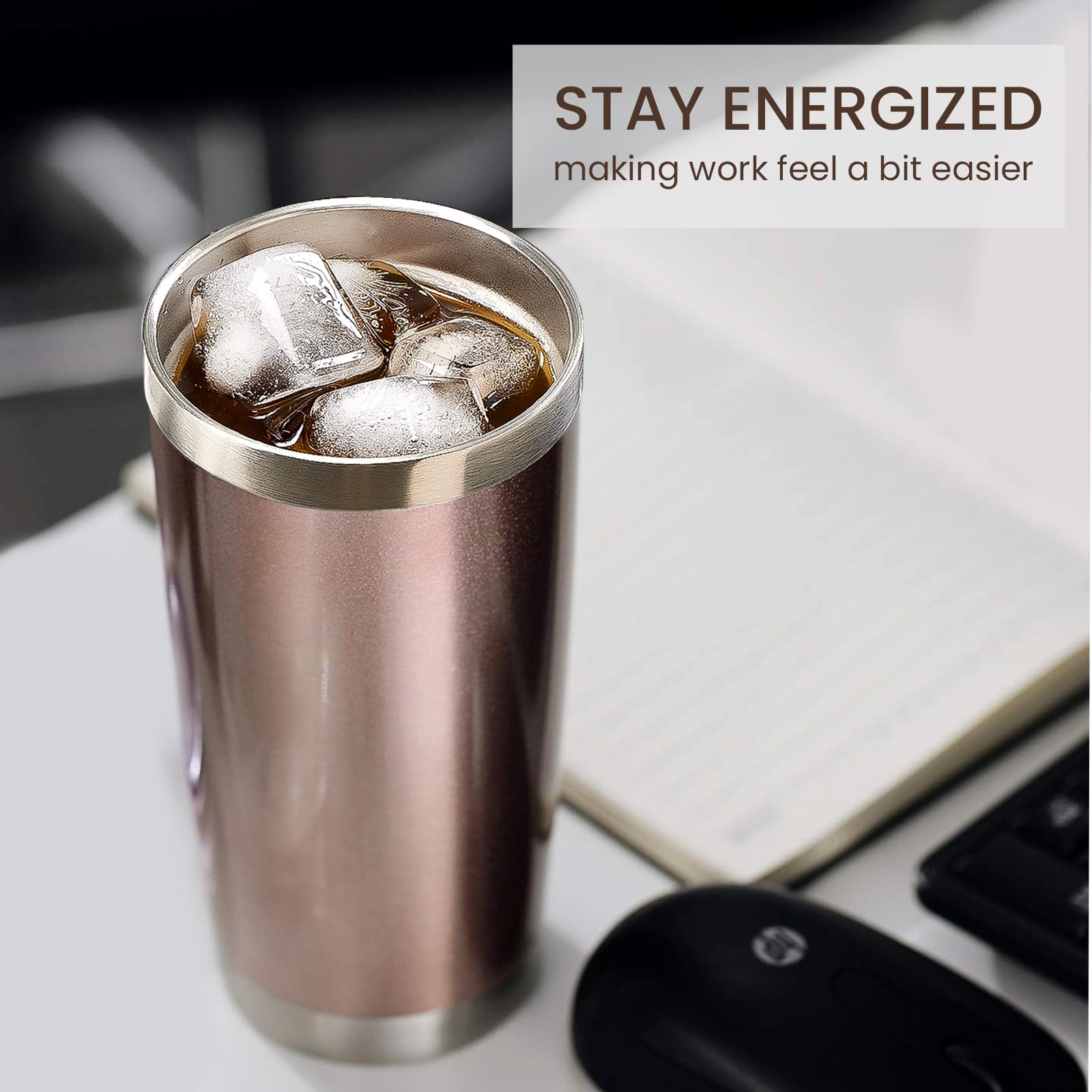 MEWAY 20oz Tumbler 12 Pack Double Wall Vacuum Insulated Travel Mug Bulk, Mix Color Stainless Steel Tumblers with Lid and Straw, Durable Powder Coated Coffee Cups for Cold & Hot Drinks(Color Mix, 12