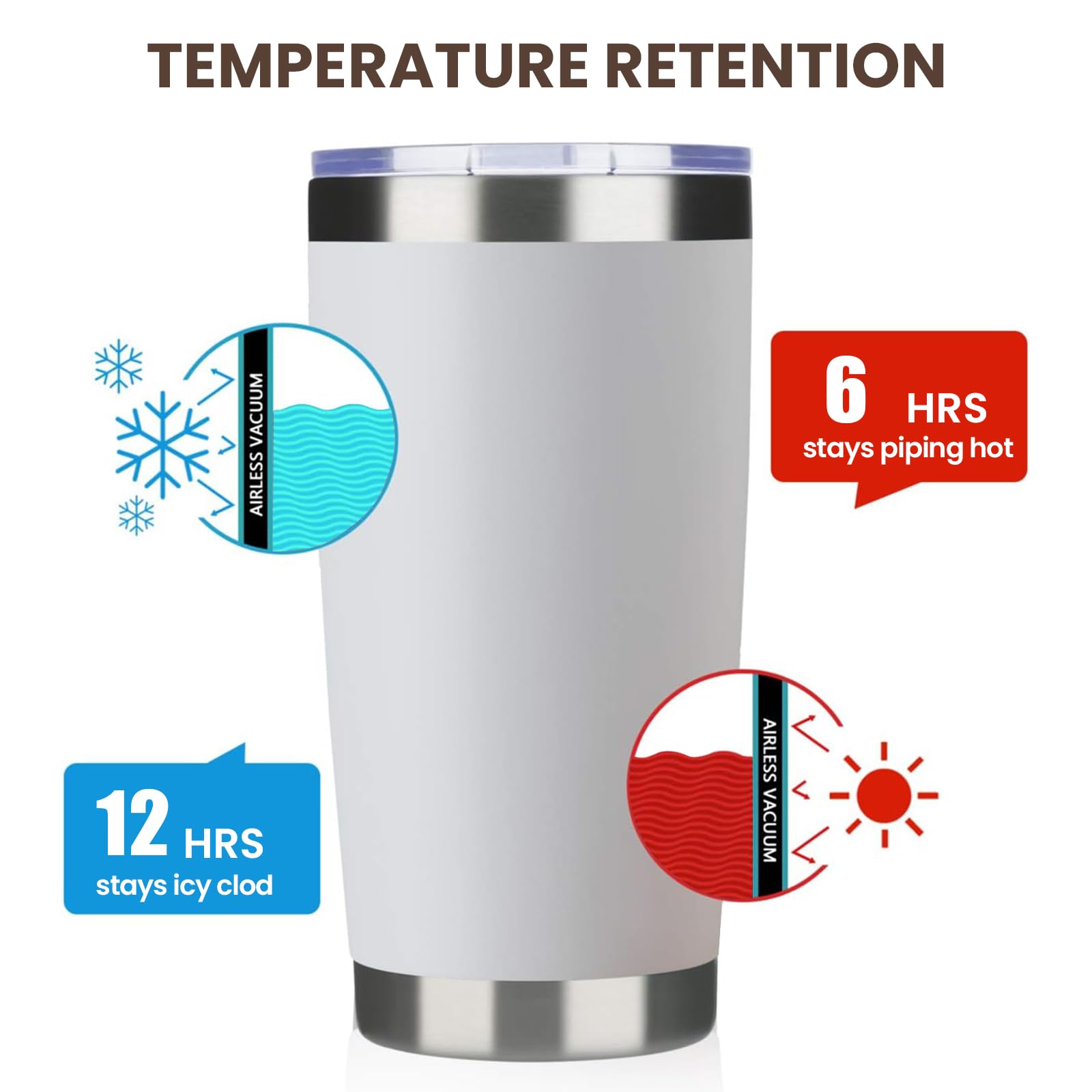 MEWAY 20oz Tumbler 12 Pack Double Wall Vacuum Insulated Travel Mug Bulk, Mix Color Stainless Steel Tumblers with Lid and Straw, Durable Powder Coated Coffee Cups for Cold & Hot Drinks(Color Mix, 12