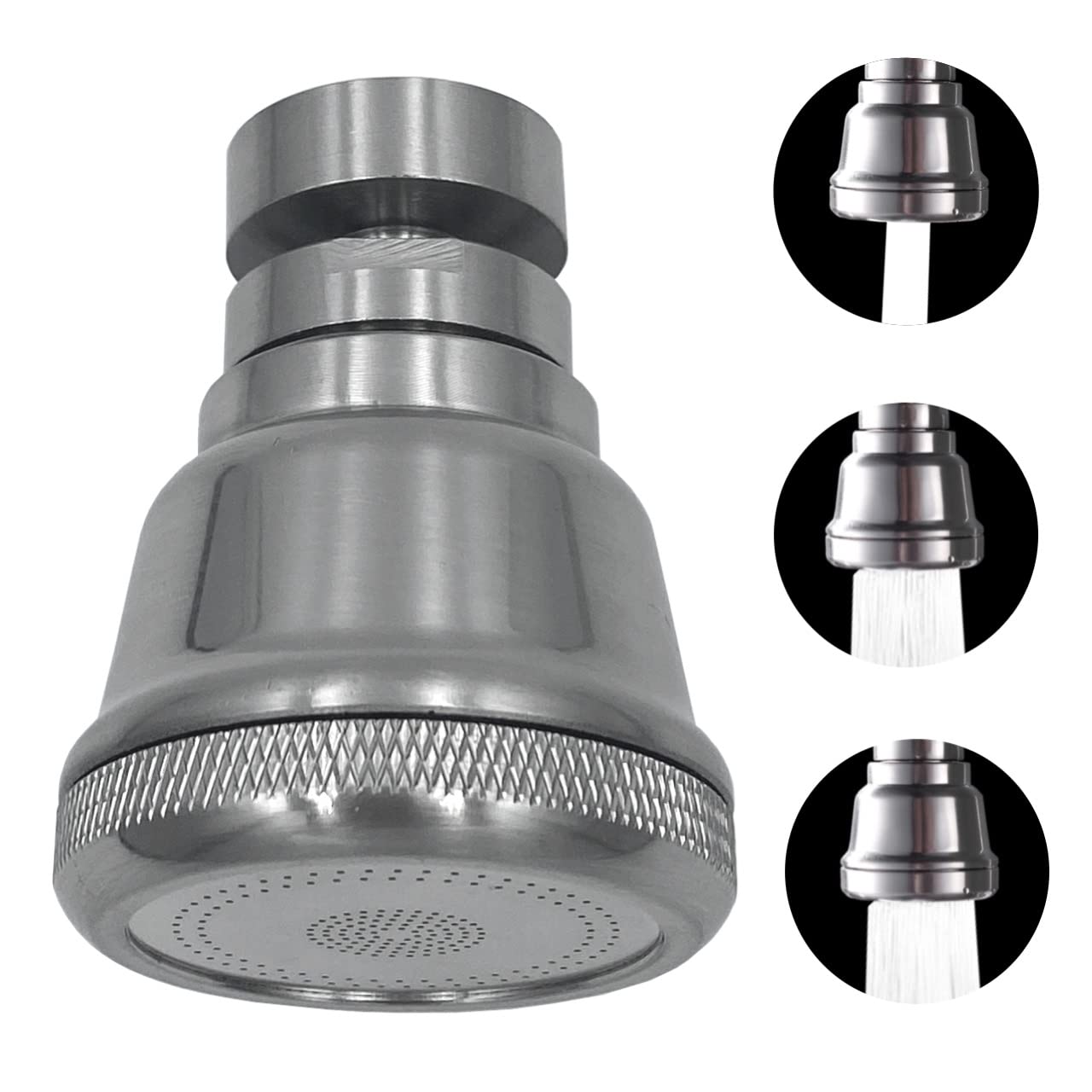 Kitchen Faucet Head Replacement,Faucet Sprayer Attachment for Kitchen Sink,Kitchen Tap Head Rotatable,Anti-Splash Kitchen Faucet Nozzle Head,Water Saving Faucet Aerator for Sink (Brushed Nickel)