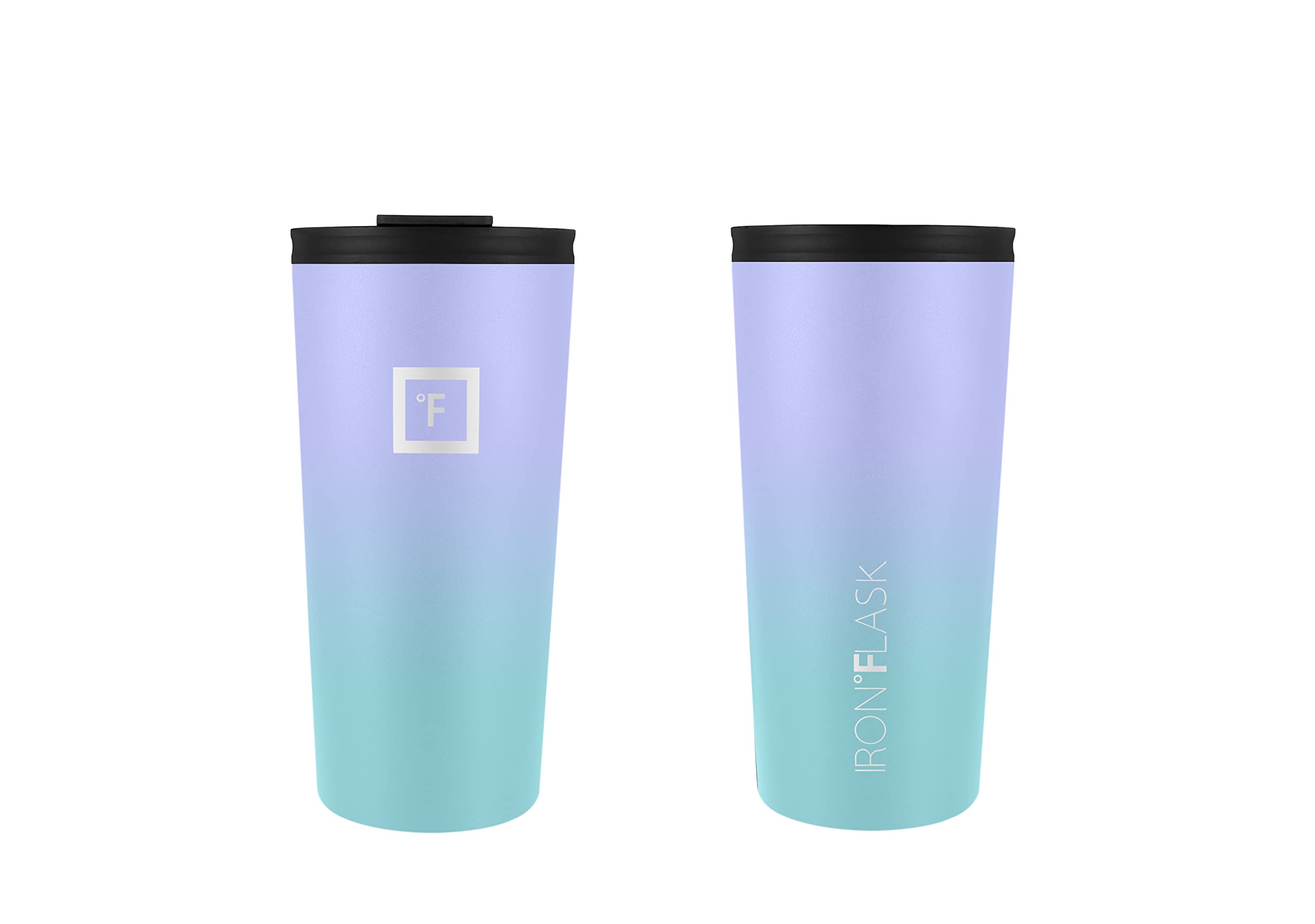 IRON °FLASK Classic Tumbler 2.0-2 Lids (Straw/Flip), Vacuum Insulated Stainless Steel Water Bottle, Double Walled, Drinking cup, Thermo Travel Mug - Cotton Candy, 20 Oz