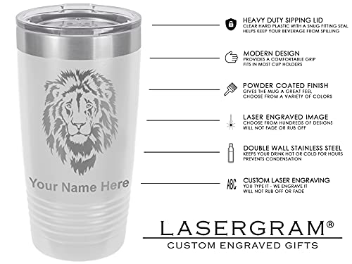 LaserGram 20oz Vacuum Insulated Tumbler Mug, Dachshund Dog, Personalized Engraving Included (White)