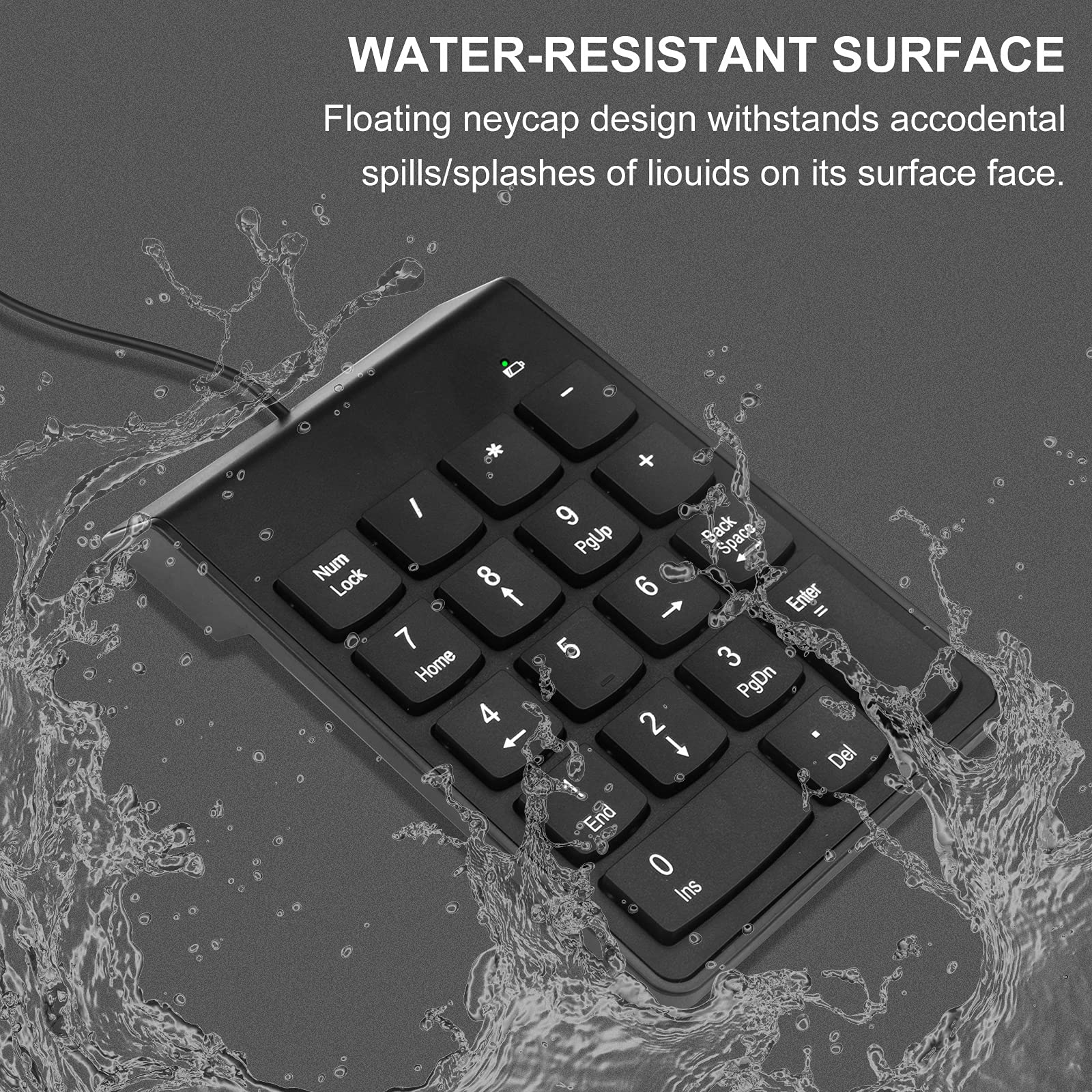 Numeric Keypad for laptop,10 Key Usb Keypad, Numerical Keypad Wired Portable Ultra Slim Mini Numpad External Numbers keyboard Pad teclado numerico for Laptop PC Computer Desktop Surface pro Notebook