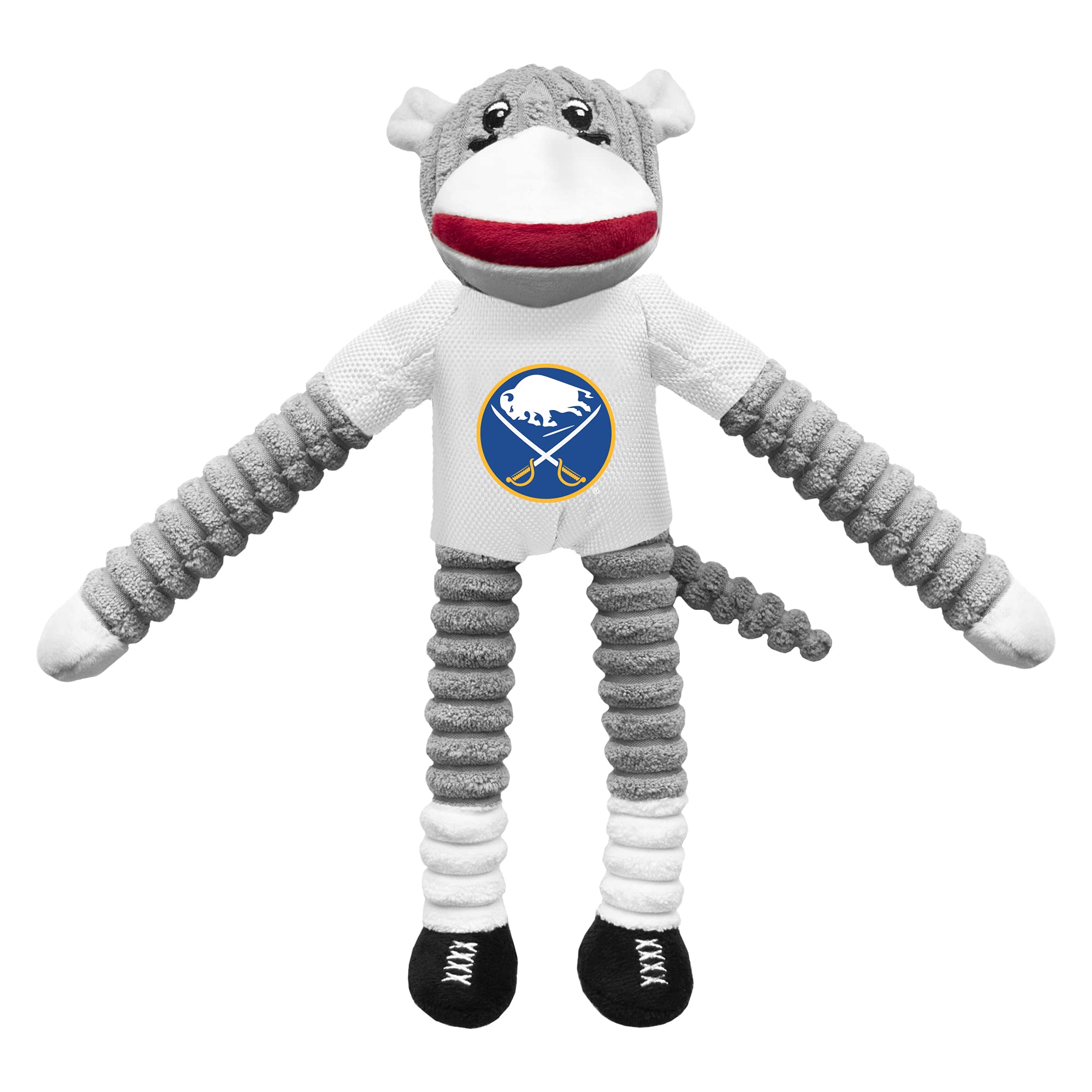 Littlearth Buffalo Sabres NHL Sock Monkey and Flying Disc Pet Toy Combo Set