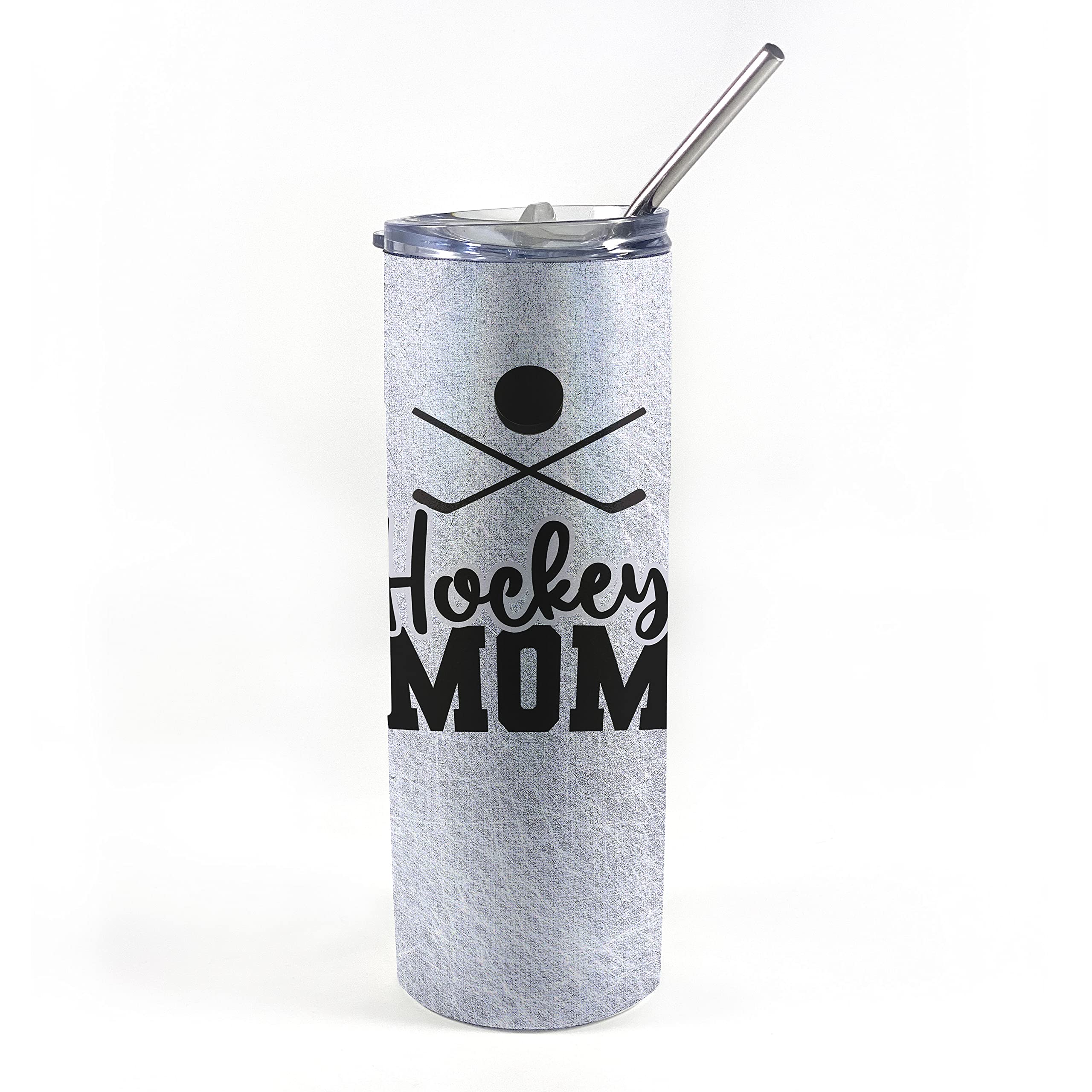Hockey Mom β Iridescent Finish β One 20 oz Iridescent Stainless Steel Travel Tumbler with Straw β Double Wall Vacuum Insulationβ Keep Beverages Cold For Up to 18 Hours or Hot for 6 Hours