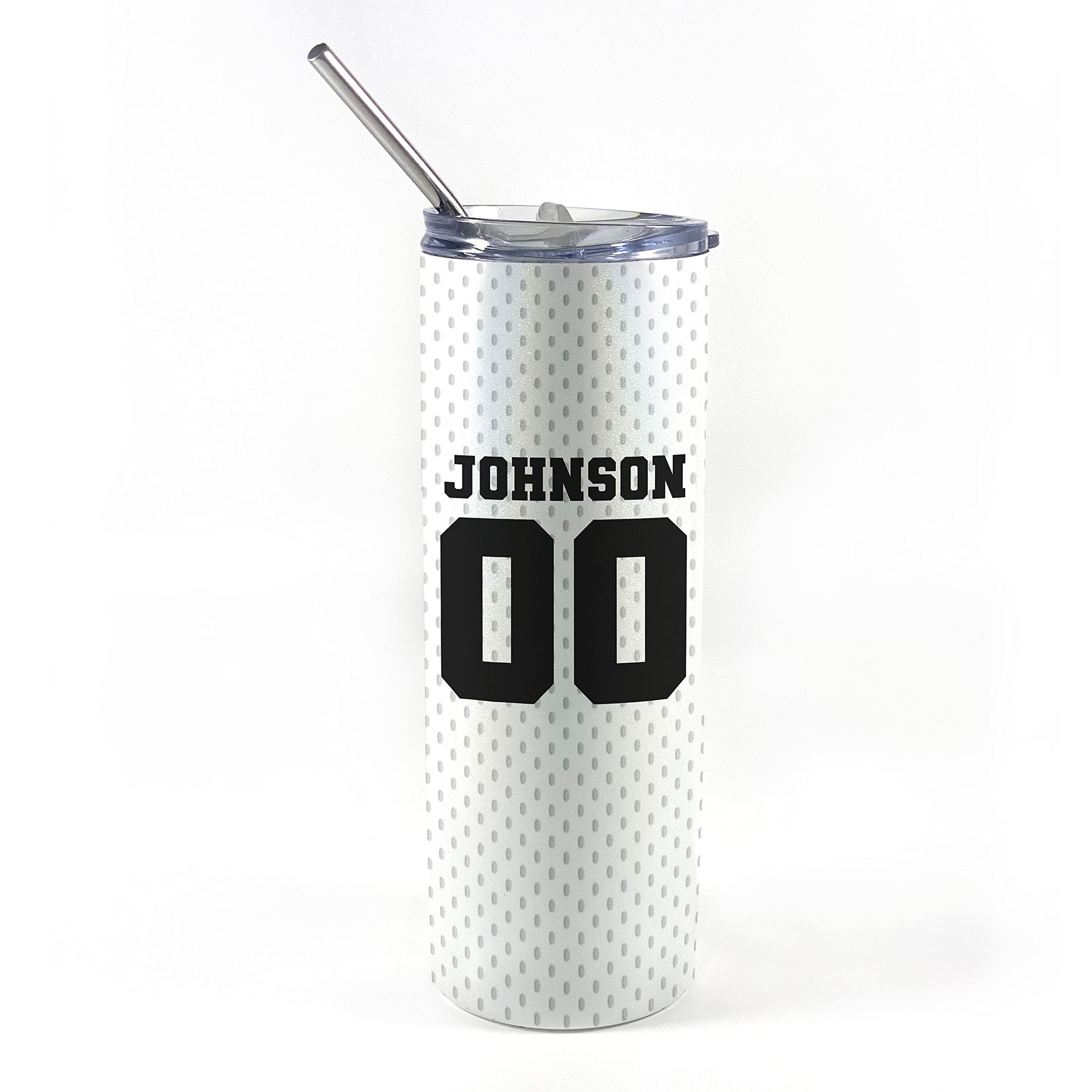Football Mom – Personalize with Name & Number - One 20 oz Iridescent Stainless Steel Travel Tumbler with Straw – Double Wall Vacuum Insulation– Keep Beverages Cold Up to 18 Hours or Hot 6 Hours