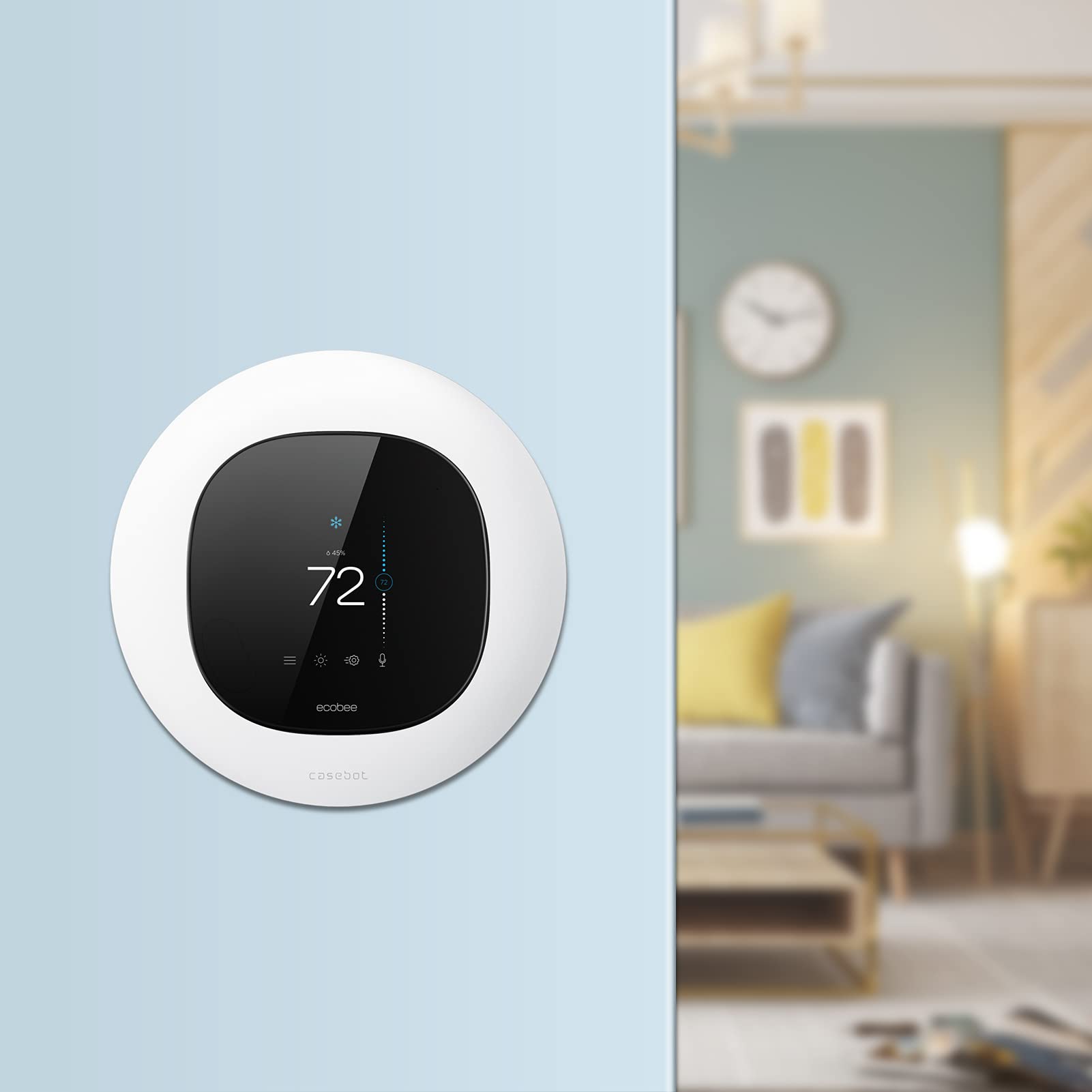 CaseBot Wall Plate for Ecobee 4 Smart Thermostat & Ecobee SmartThermostat, Practical and Stylish Bracket Cover Mount Holder (White)