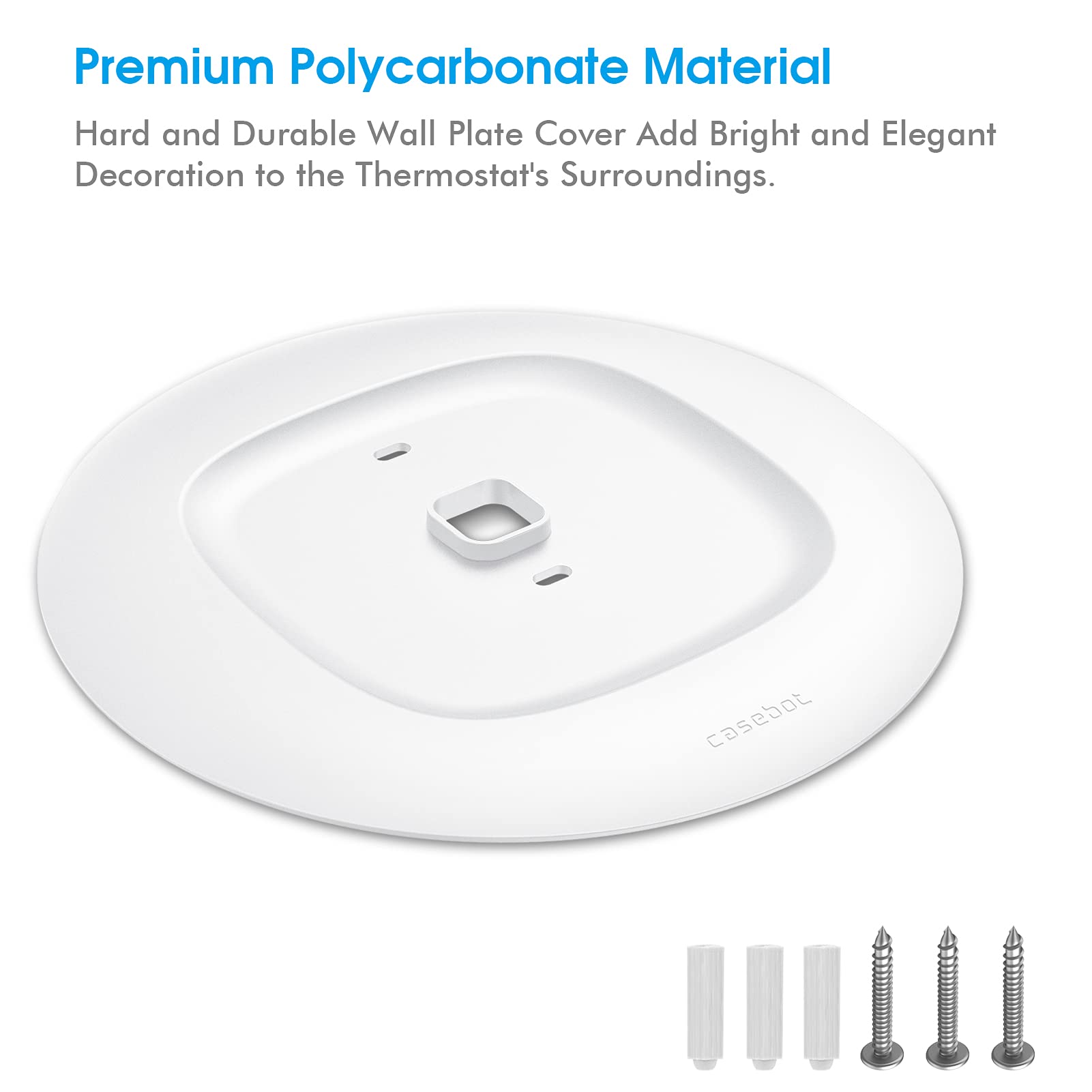 CaseBot Wall Plate for Ecobee 4 Smart Thermostat & Ecobee SmartThermostat, Practical and Stylish Bracket Cover Mount Holder (White)