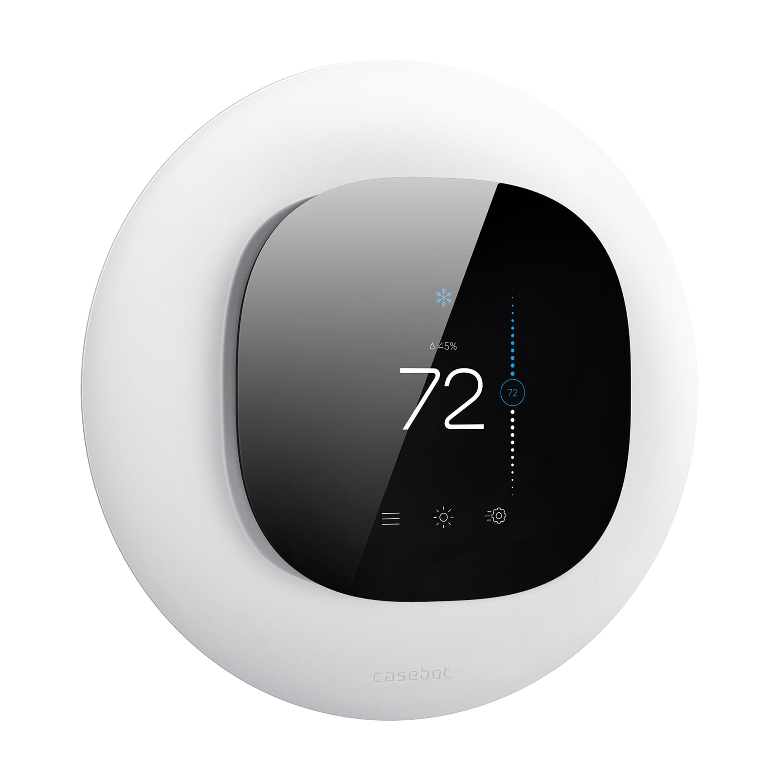 CaseBot Wall Plate for Ecobee3 Lite / Ecobee3 SmartThermostat, Practical Trim Kit, Easy Installation, Durable Polycarbonate Material, Stylish Design (White)