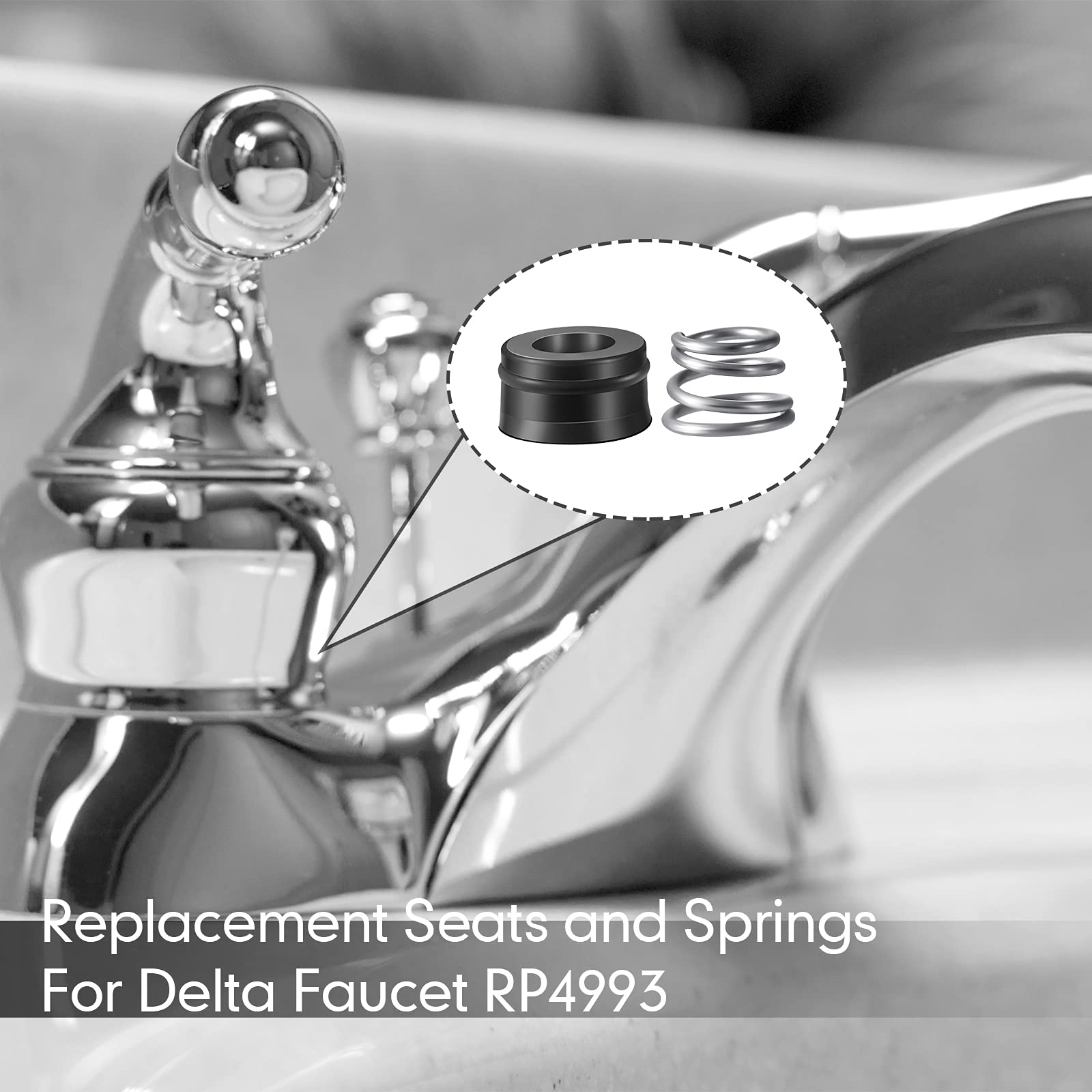 RP4993 Replacement Seats and Springs Faucet Repair Kit RP4993 Seats and Springs Compatible with Faucet Rod Replacement, Black (36 Pairs)