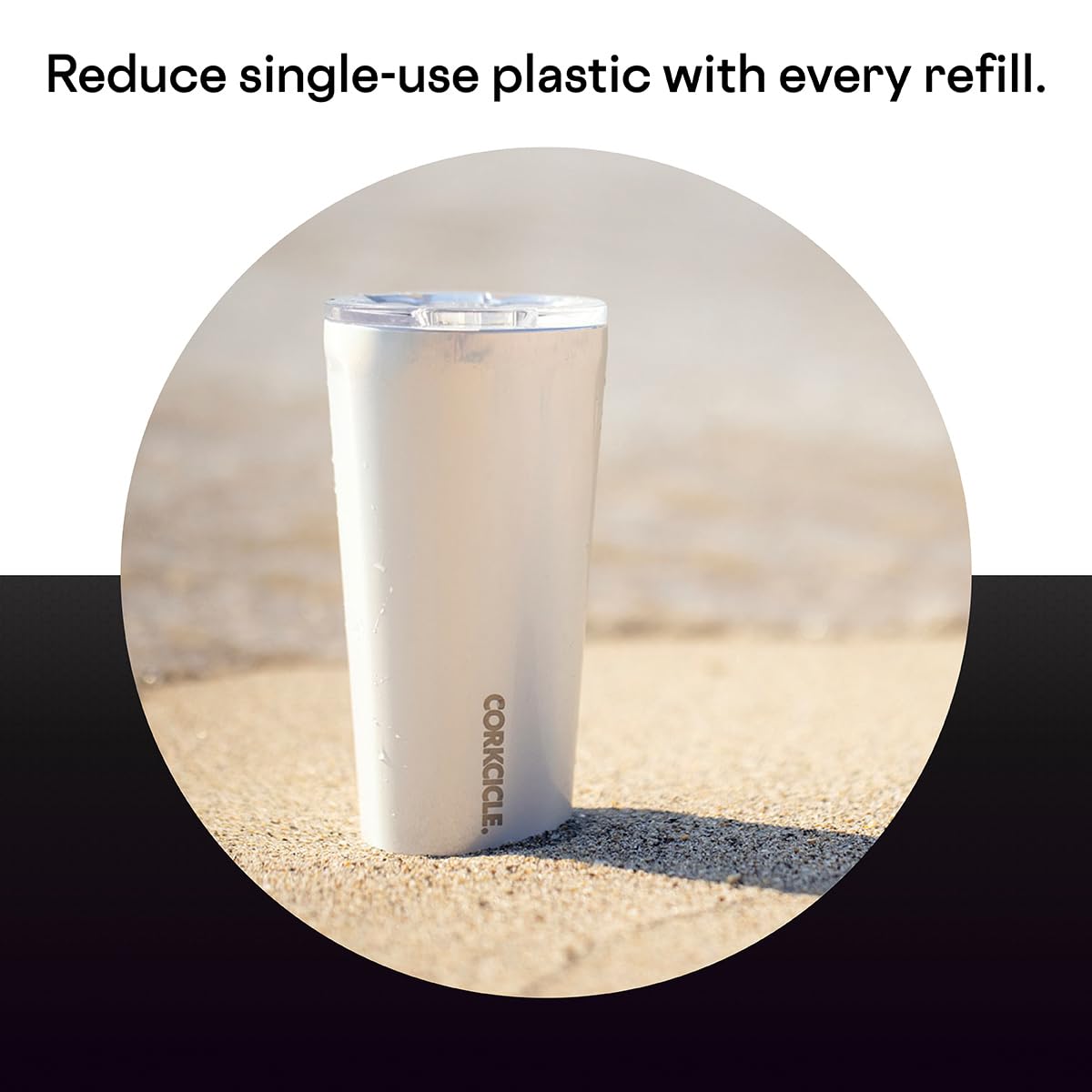 Corkcicle Marvel 24 Ounce Triple Insulated Stainless Steel Travel Cup Tumbler with Lid and Silicone Bottom for Hot and Cold Drinks, Black Panther
