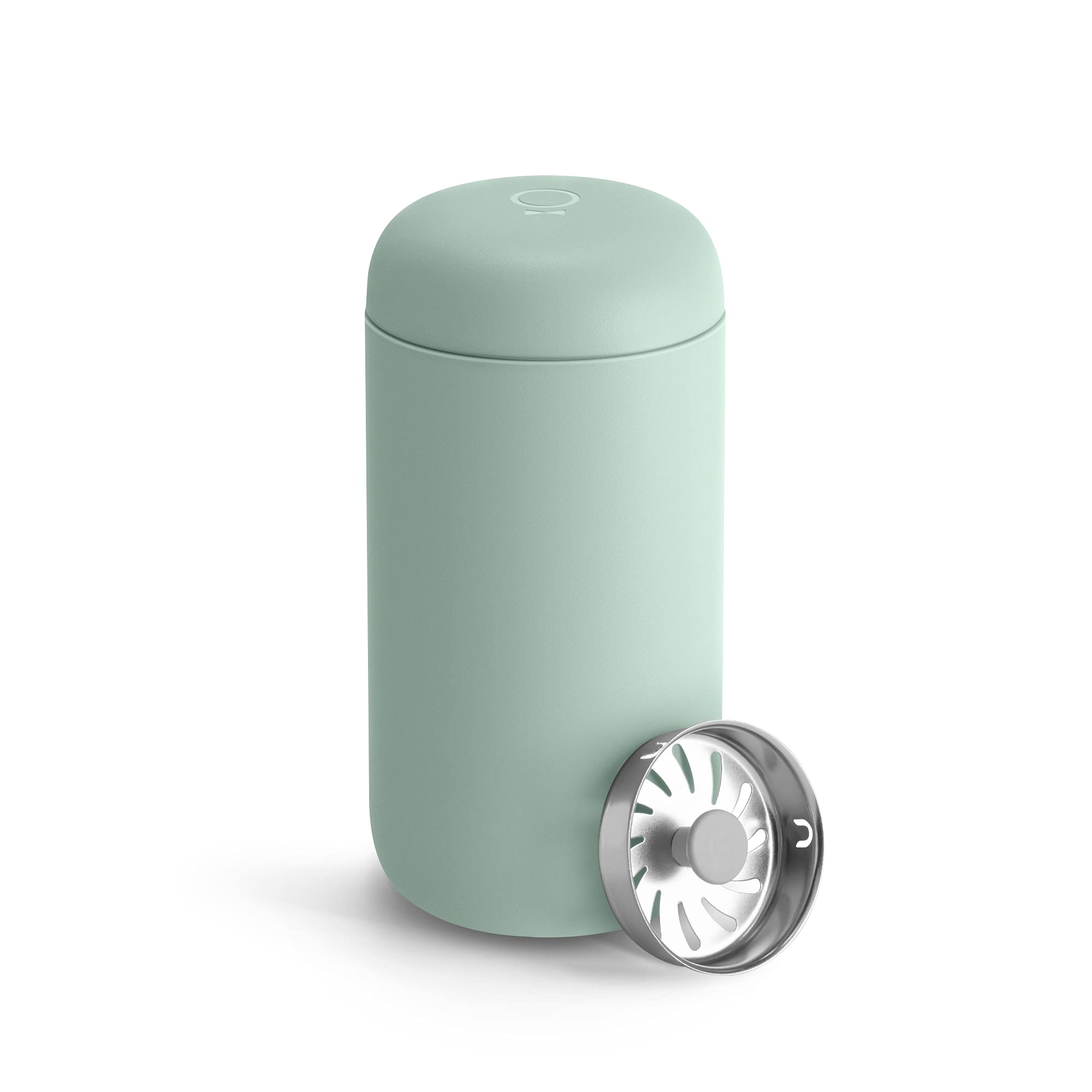 Fellow 12 oz Carter Move Travel Mug - Vacuum-Insulated Stainless Steel Travel Coffee Mug - Coffee Tumbler with Ceramic Interior and Splash Guard - Mint Chip