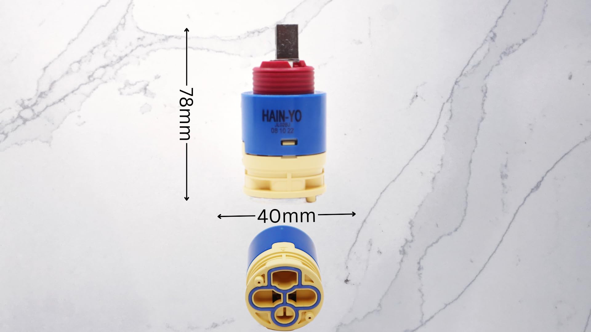 T and T 40mm Ceramic Pressure Balance Cartridge JL02BJ Blue, Red